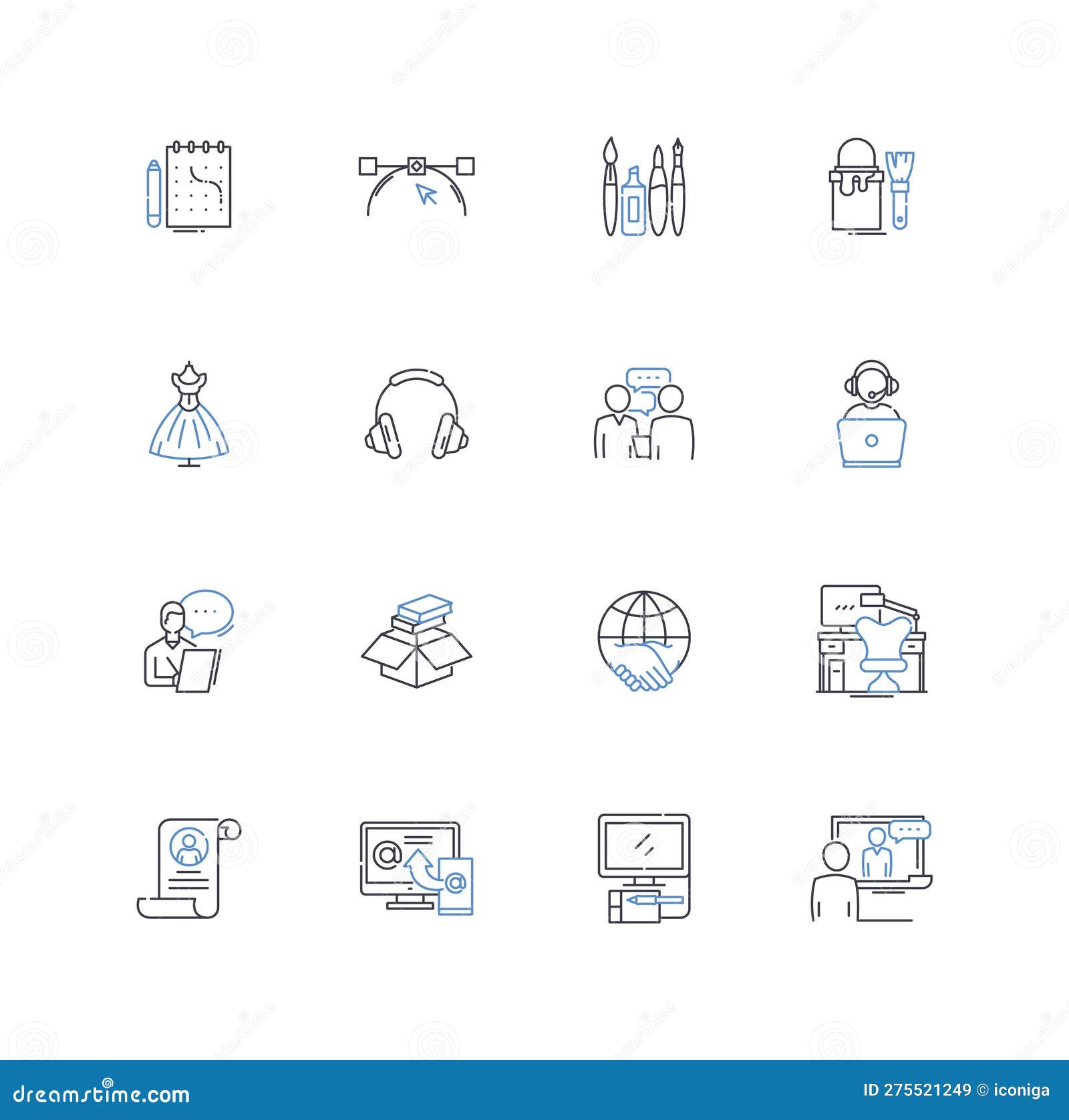 Outsourced Professional Line Icons Collection. Expertise, Efficiency ...