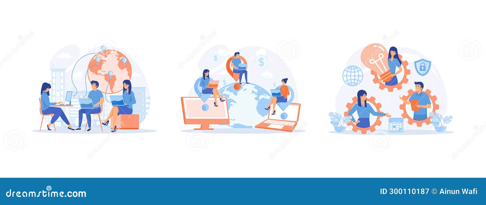 Outsourcing Company Concept, Developers Team Working Scene, Idea of Teamwork and Project. Stock ...