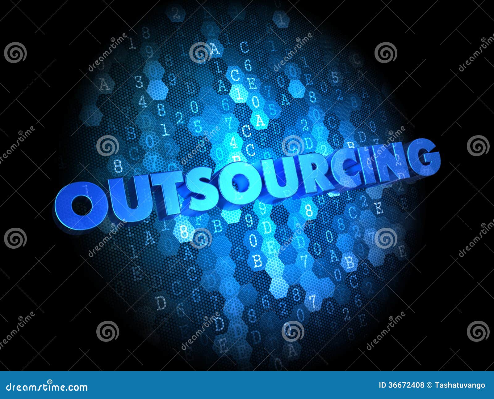 Outsourcing Concept on Digital Background. Stock Illustration ...