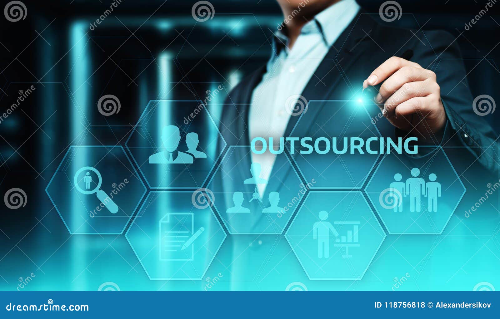 Outsourcing Human Resources Business Internet Technology Concept Stock ...