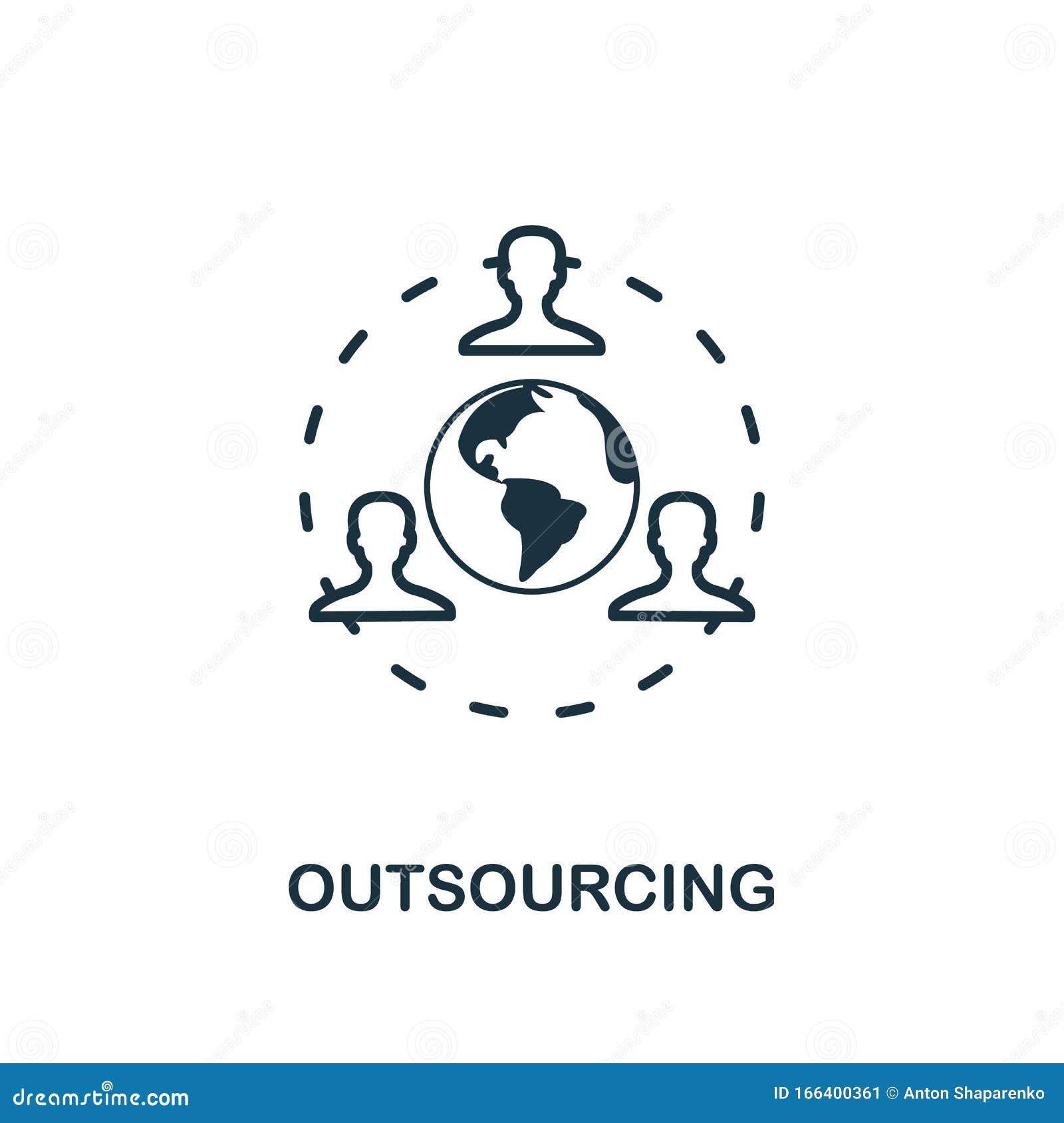 Outsourcing Icon. Line Style Element from Business Strategy Collection ...