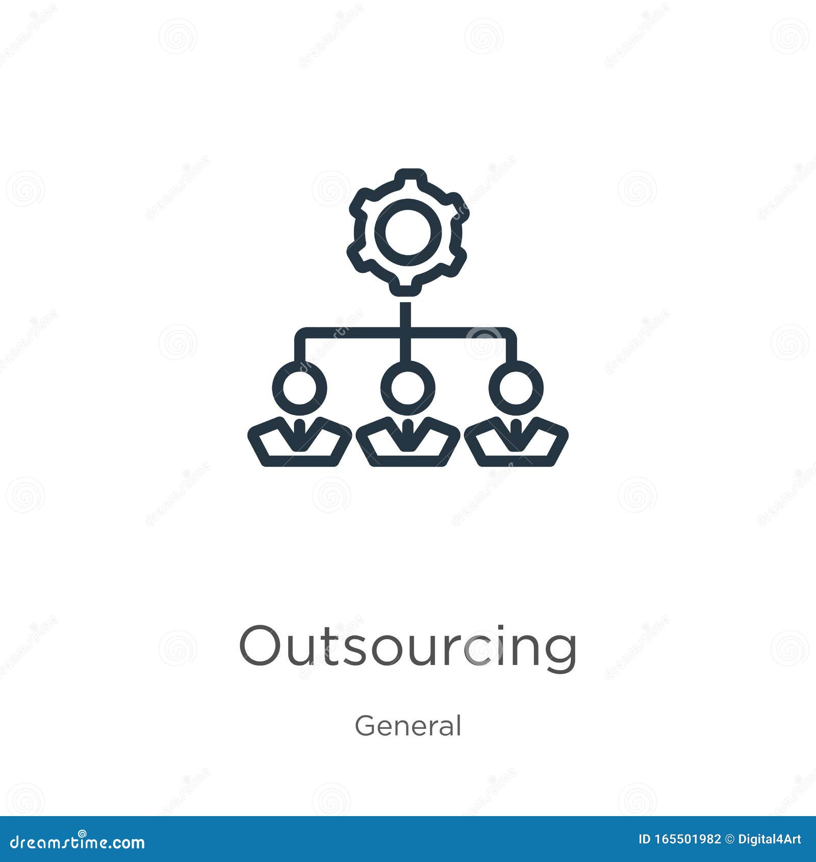 Outsourcing Icon Vector Person With Laptop Computer Male User Person ...