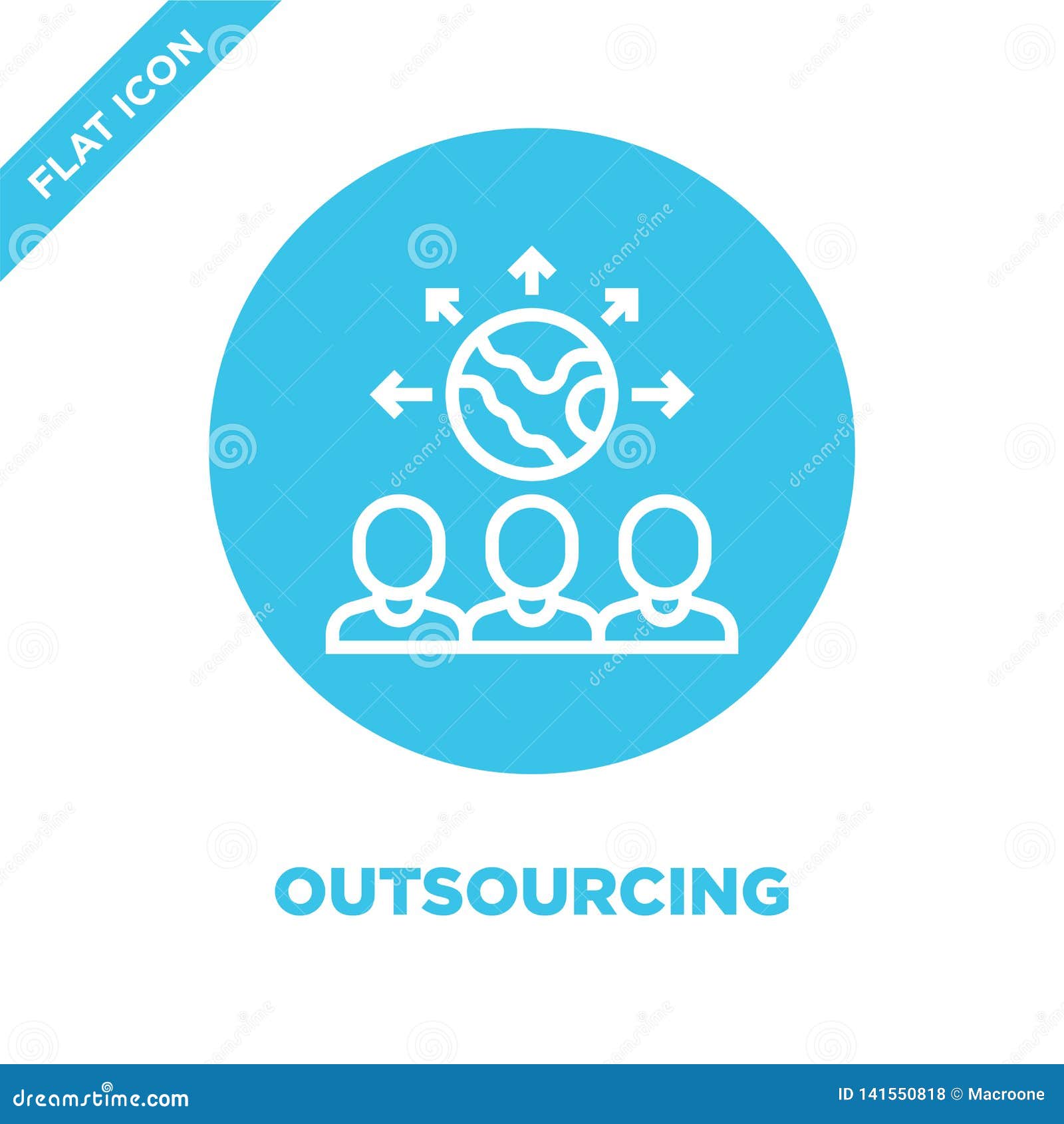 Outsourcing Icon Vector. Thin Line Outsourcing Outline Icon Vector ...