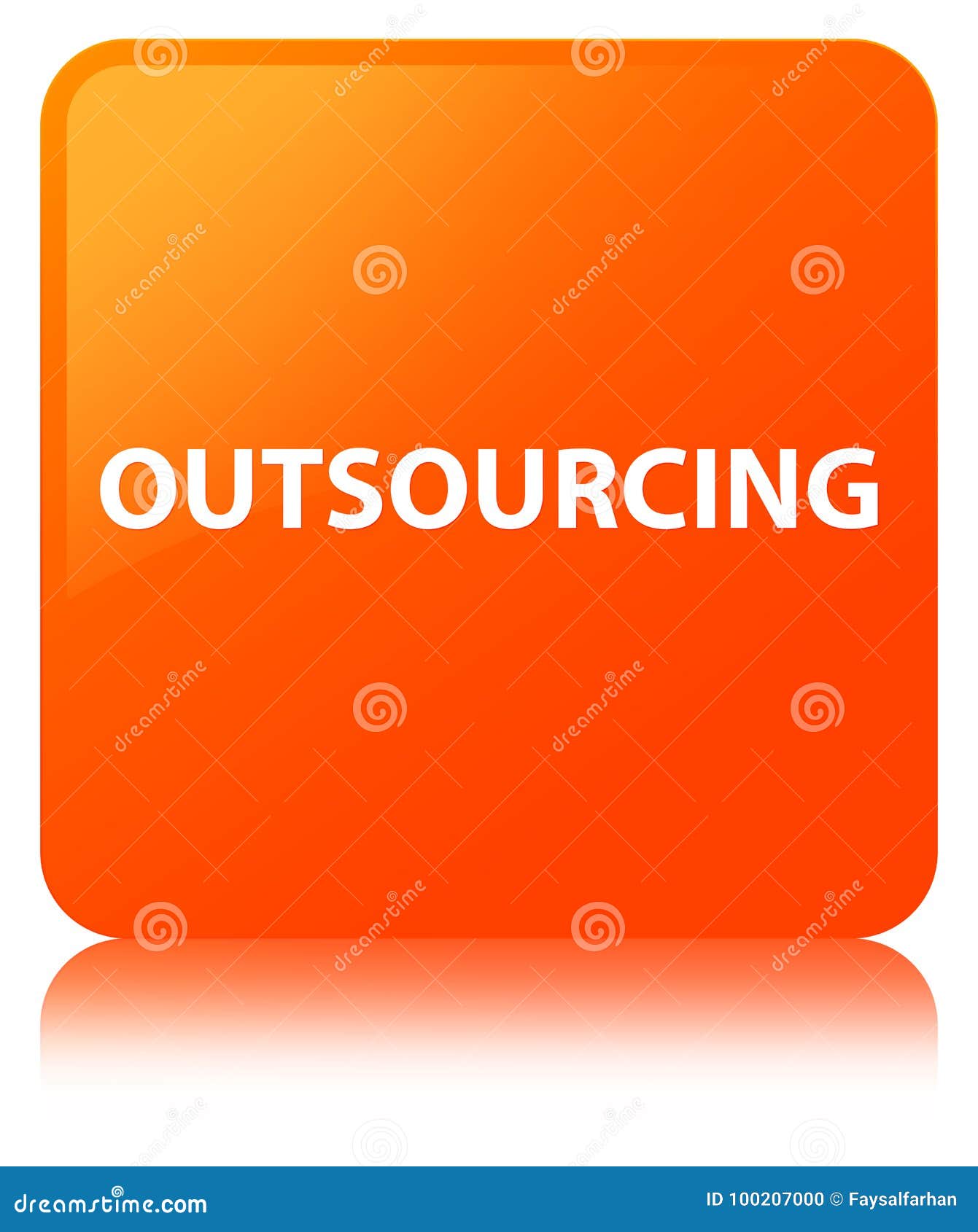 Outsourcing Orange Square Button Stock Illustration - Illustration of ...