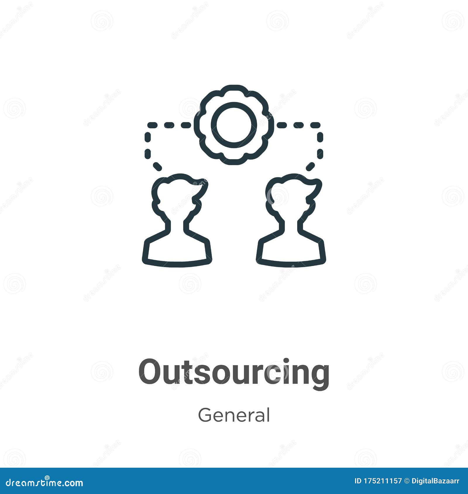 Outsourcing Outline Vector Icon Thin Line Black Outsourcing Icon Flat