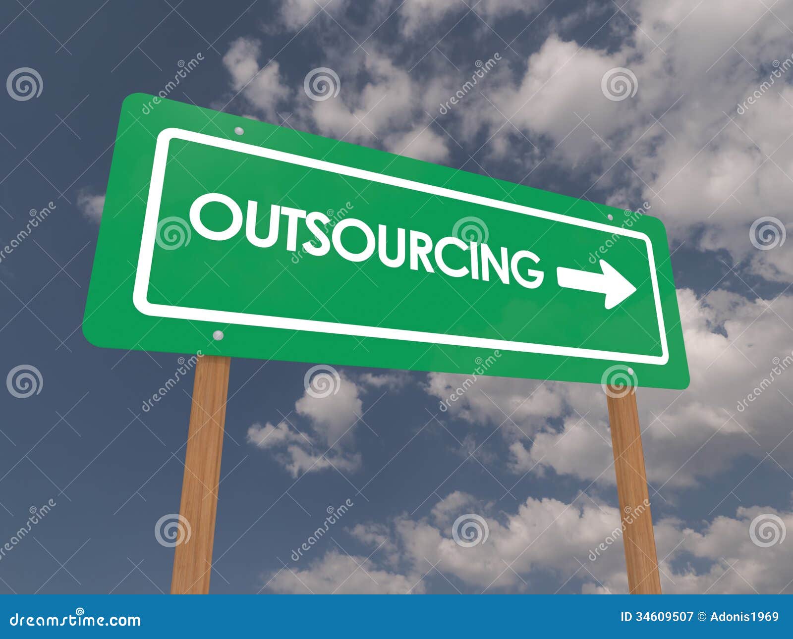 Outsourcing sign stock image. Image of blue, background - 34609507