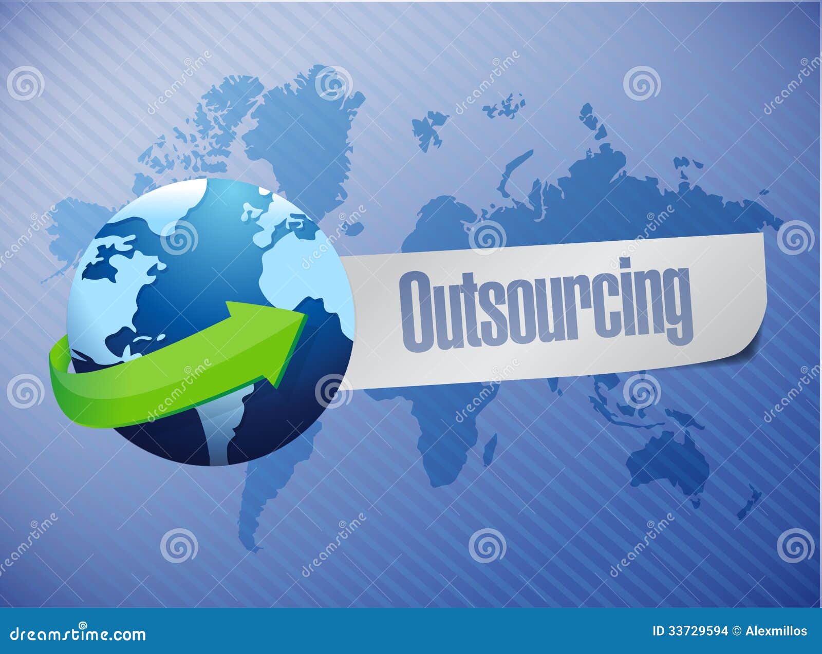 Outsourcing World Map Illustration Design Stock Illustration ...