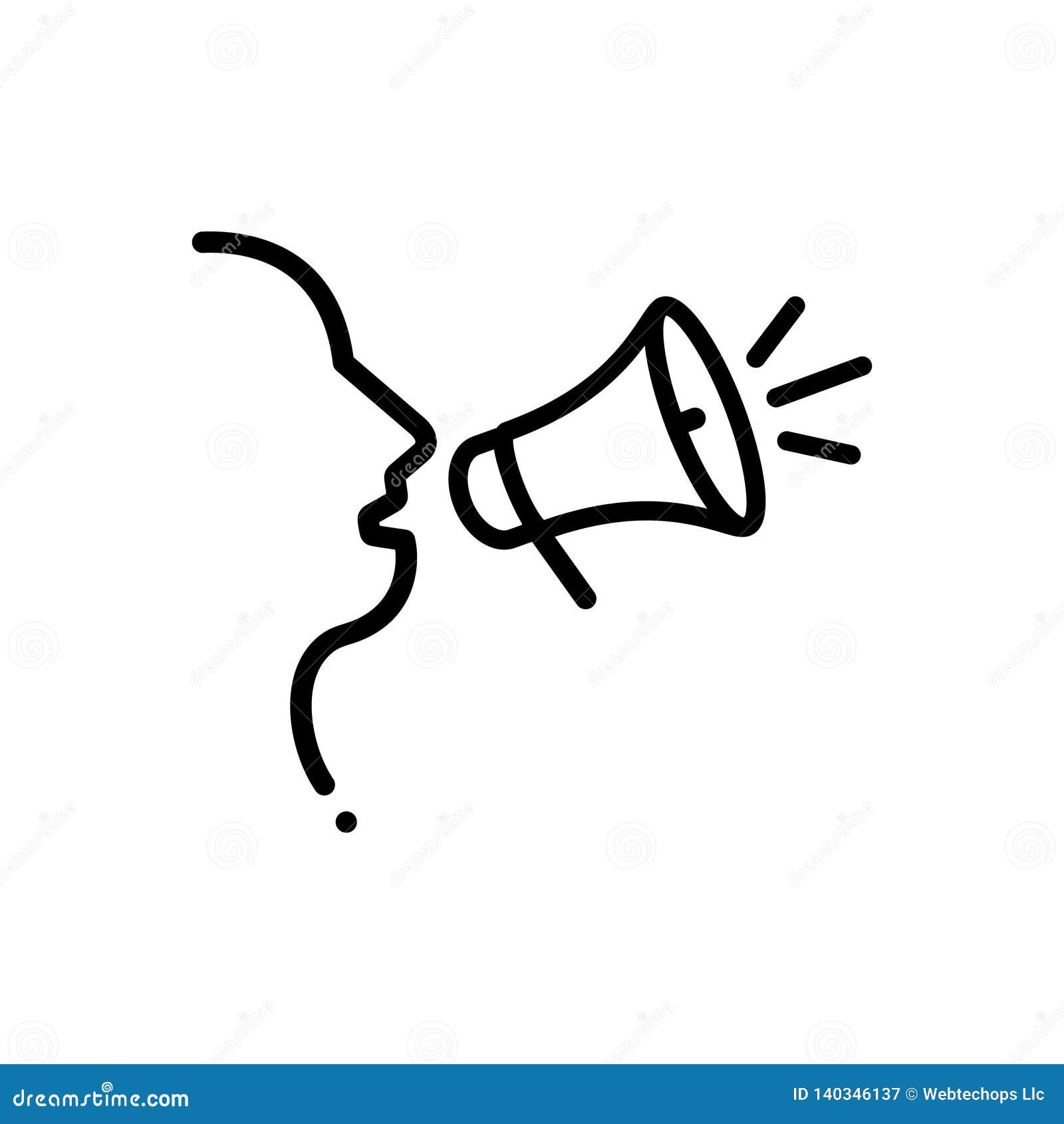 Black Line Icon for Outspoken, Explicit and Opinion Stock Vector ...