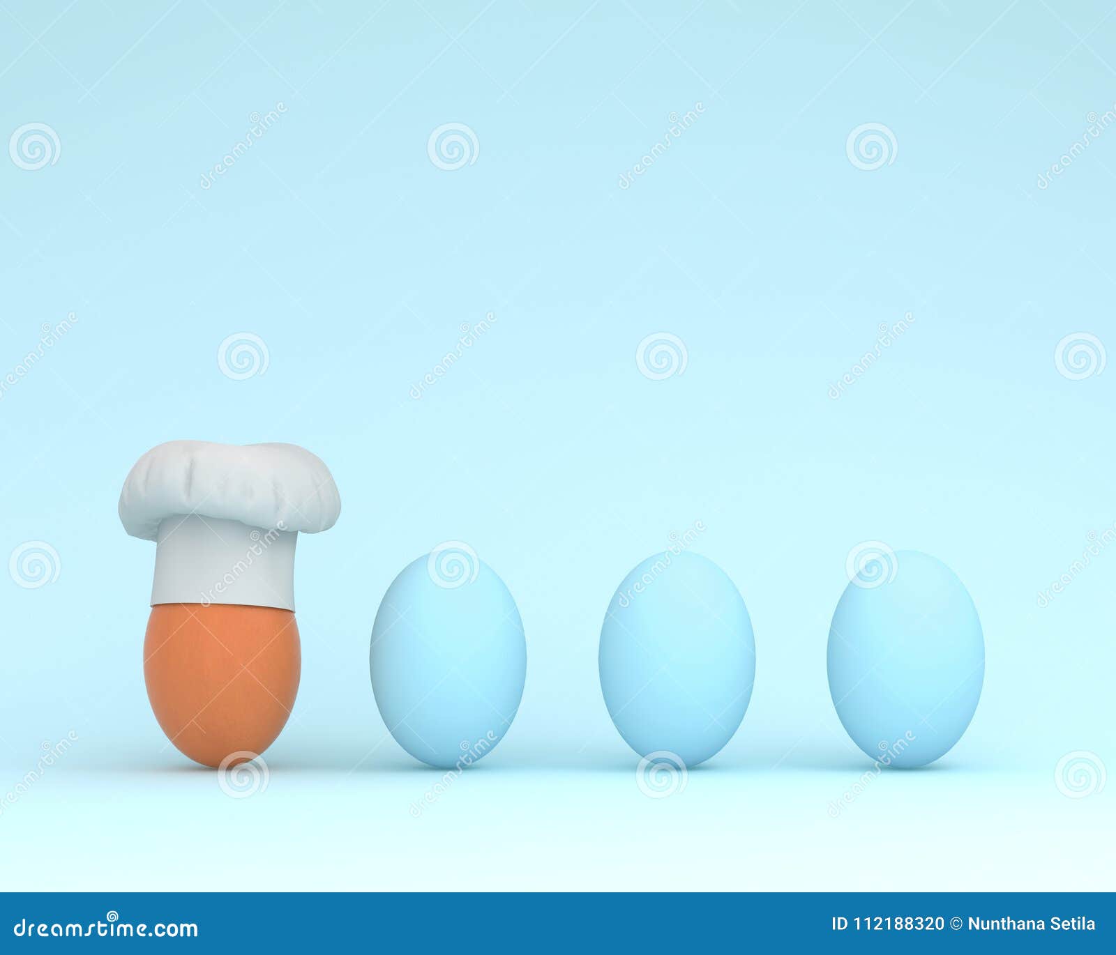 Outstanding Chef Hat with Egg Floating with Blue Eggs on Pastel Stock ...
