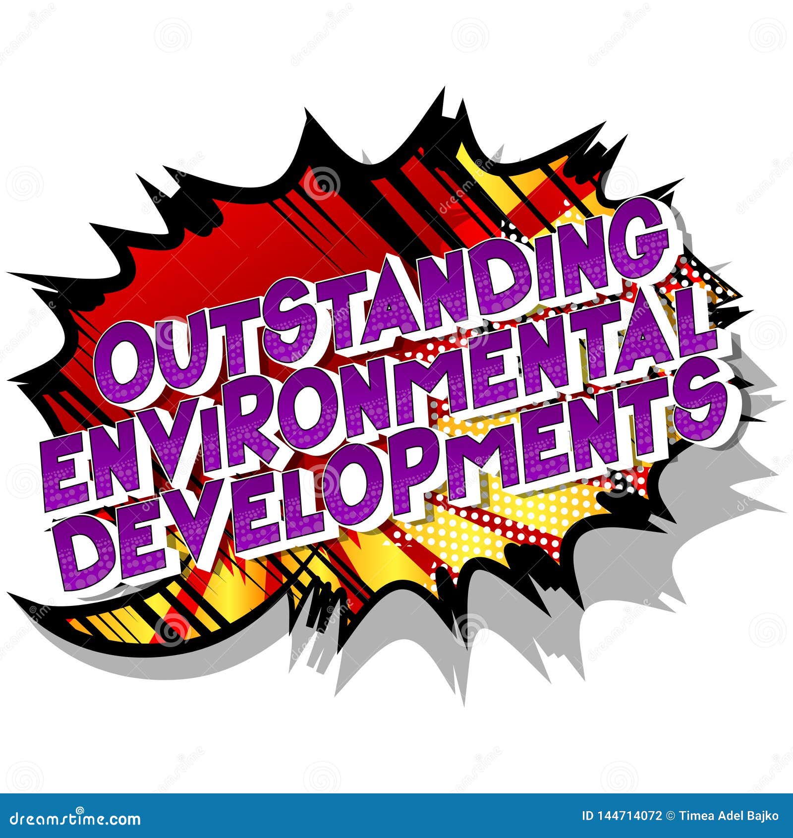 Outstanding Environmental Developments - Comic Book Style Words. Stock ...