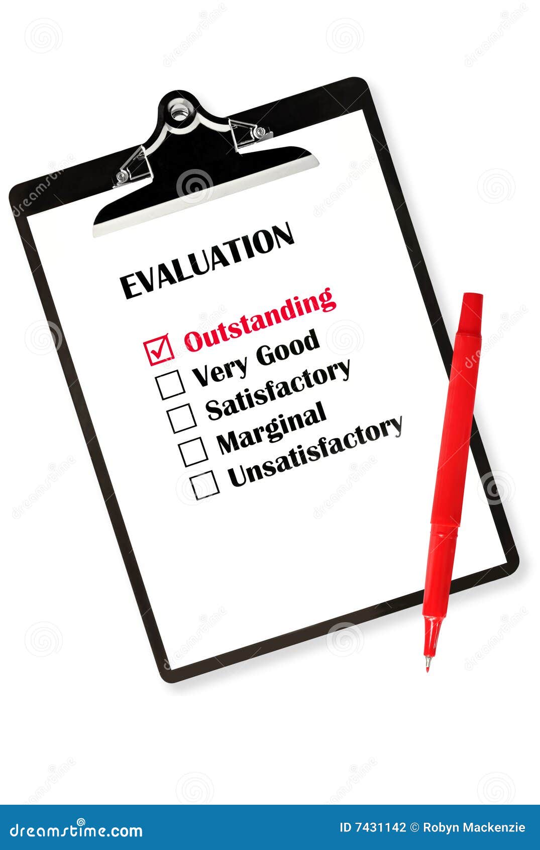 Outstanding Evaluation stock photo. Image of ratings, examination - 7431142