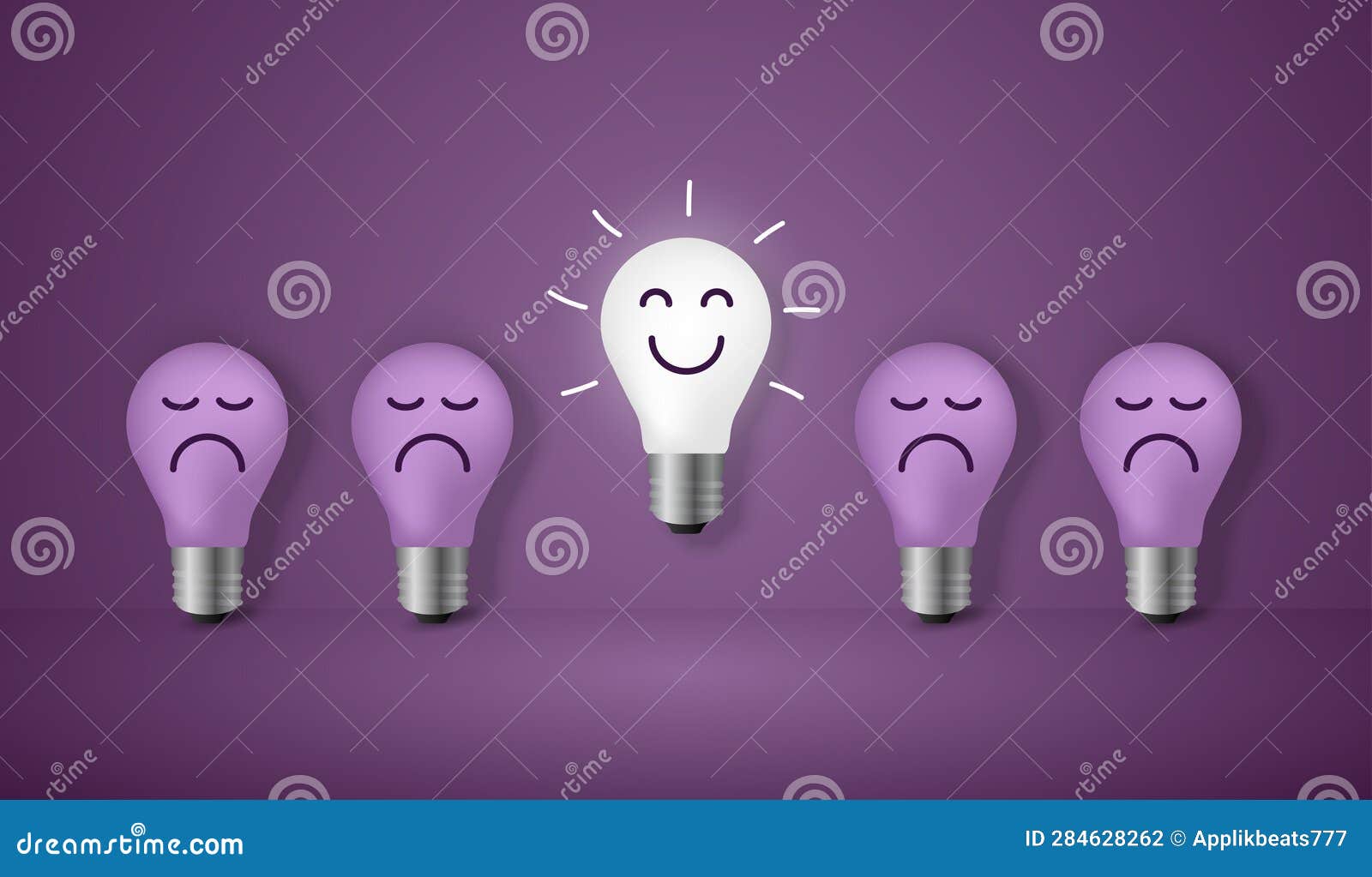 Outstanding Gold Light Bulb on Purple Background, Think Different ...