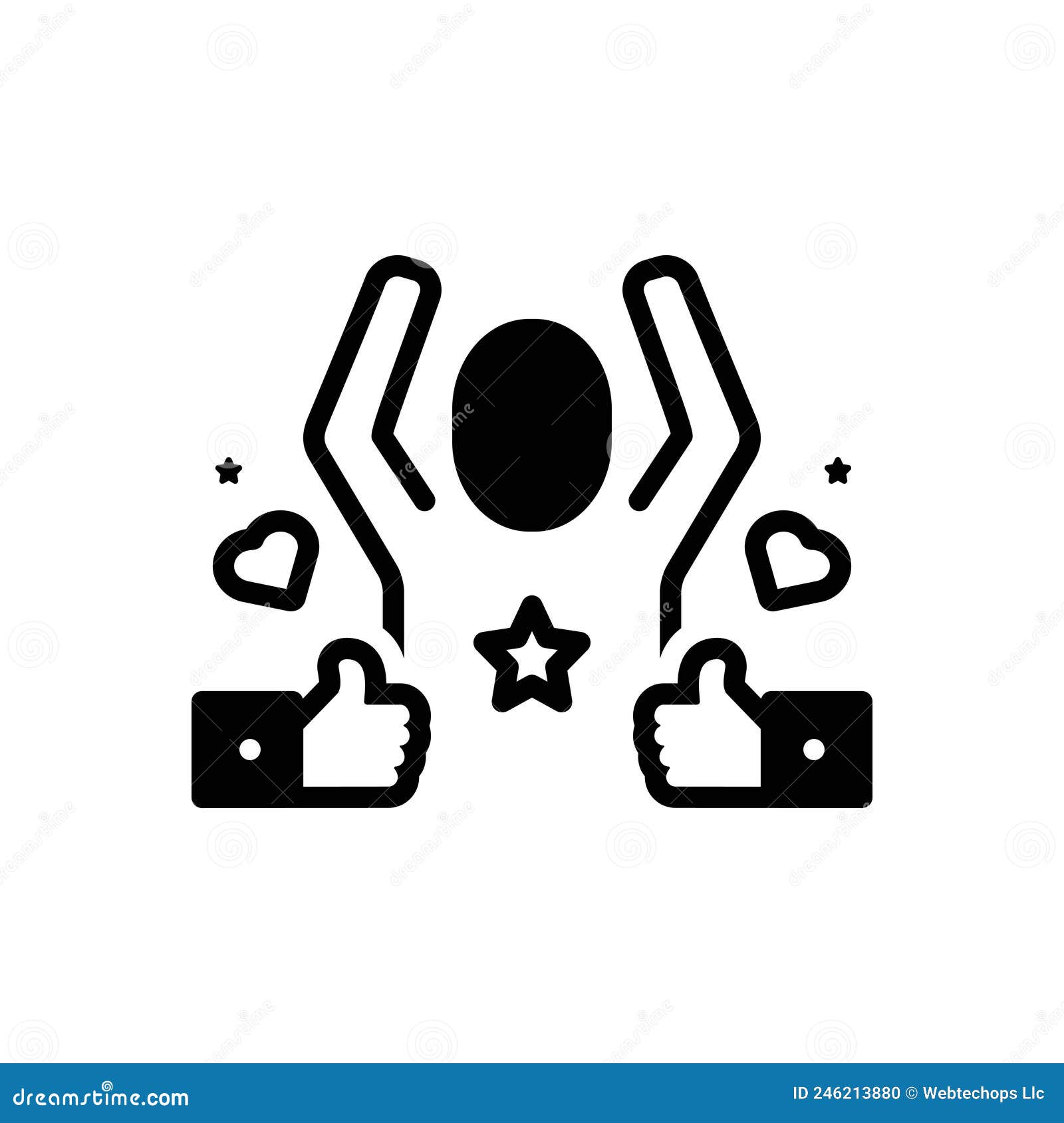 Black Solid Icon for Outstanding, Excellent and Famous Stock Vector ...