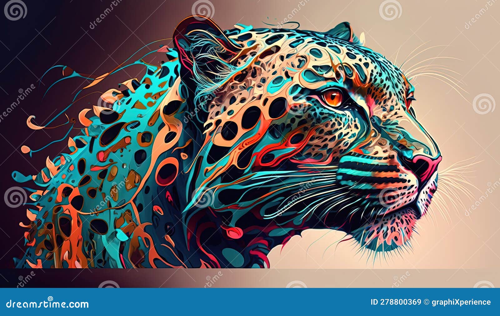 Outstanding Image of Colorful Abstract Panther Artwork Stock ...
