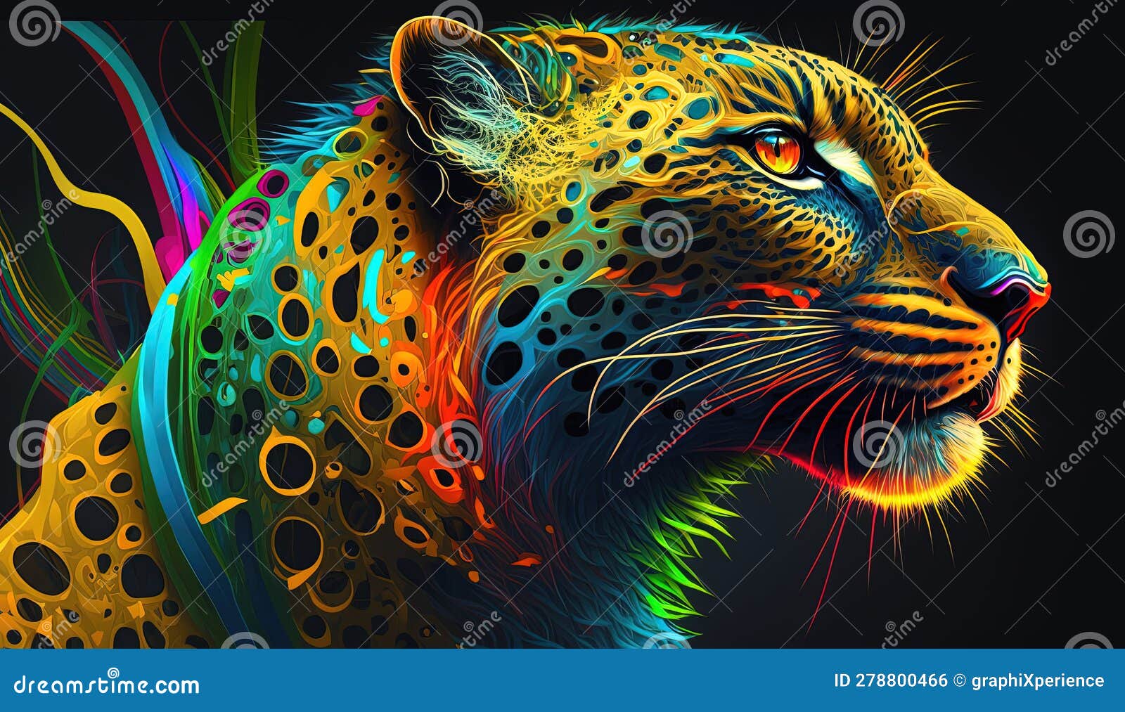 Outstanding Image of Colorful Abstract Panther Artwork Stock ...