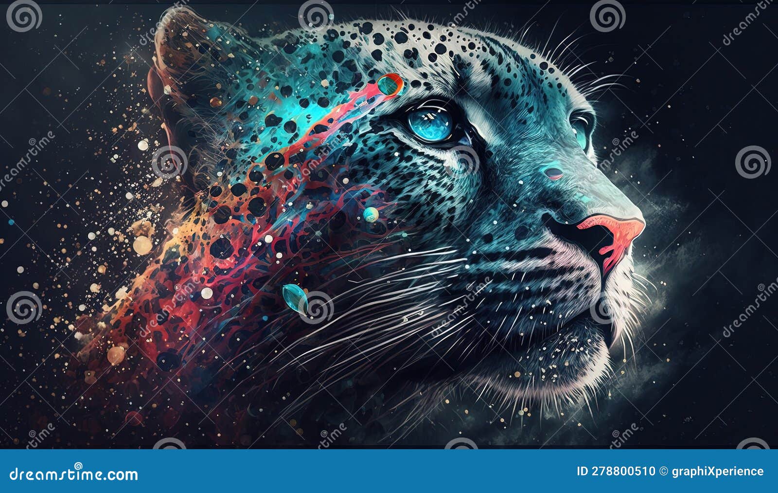 Outstanding Image of Colorful Abstract Panther Artwork Stock ...