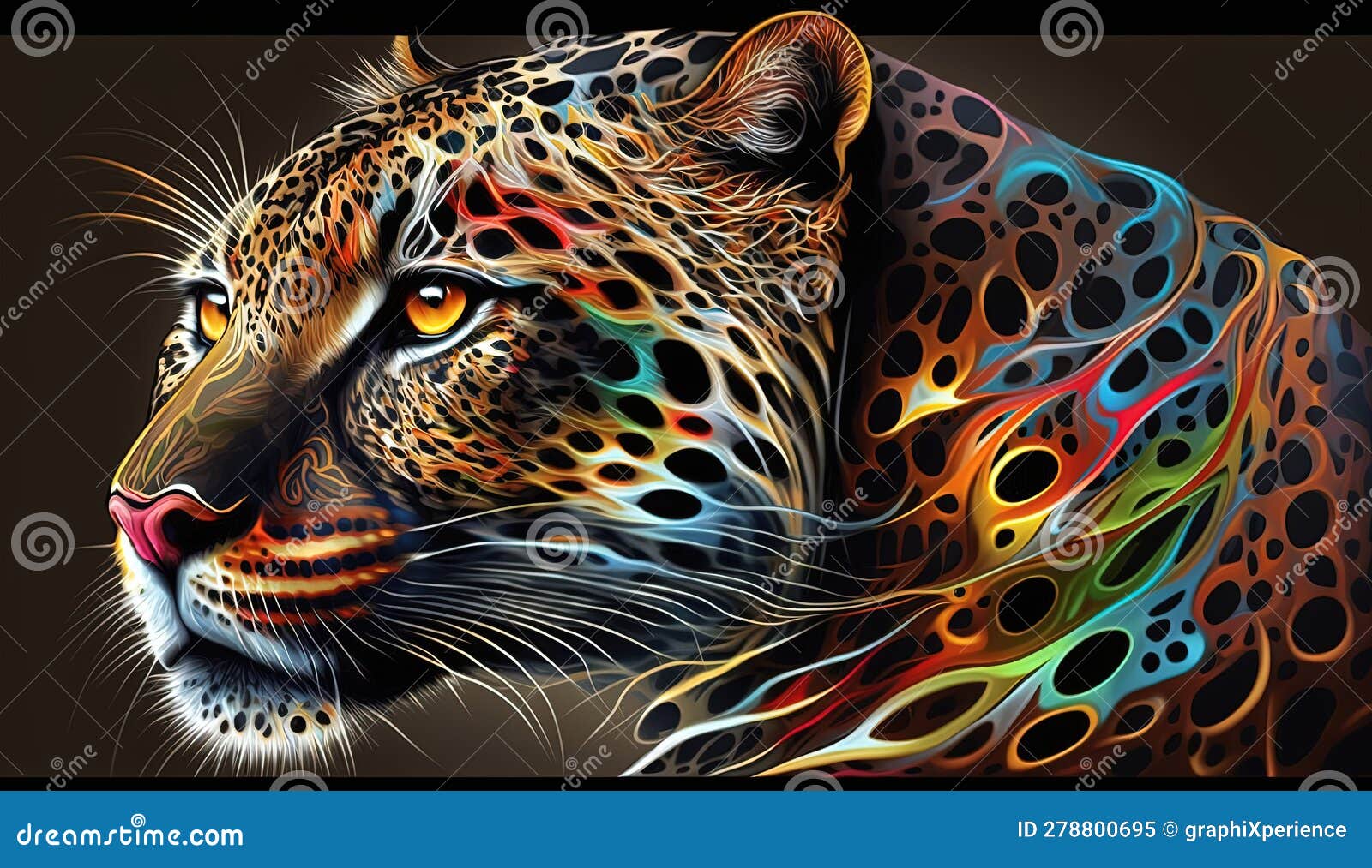 Outstanding Image of Colorful Abstract Panther Artwork Stock ...