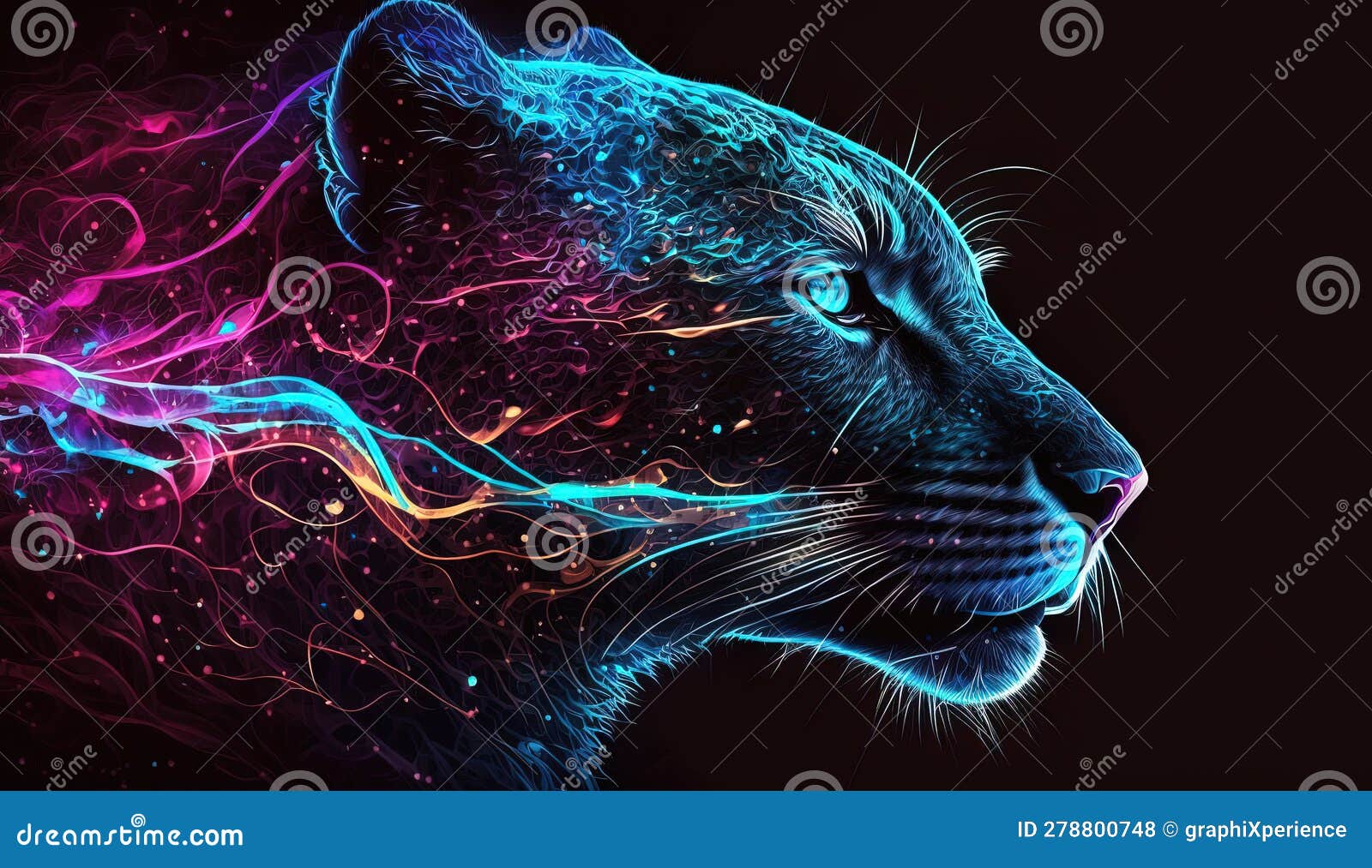 Outstanding Image of Colorful Abstract Panther Artwork Stock ...