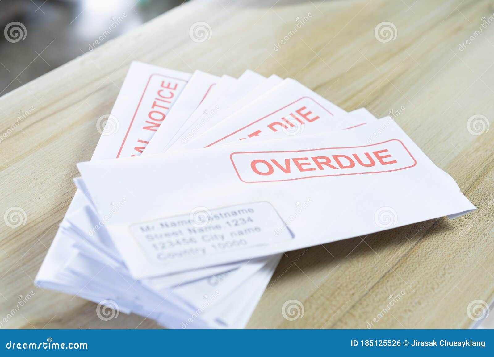 Outstanding Invoices are Placed on the Table Stock Photo - Image of ...
