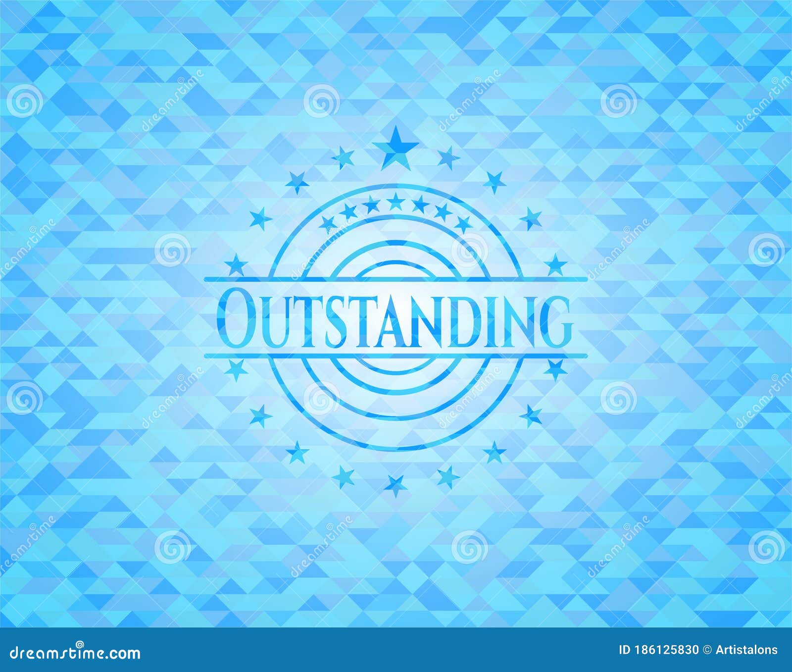 Outstanding Sky Blue Emblem with Mosaic Background Stock Vector ...