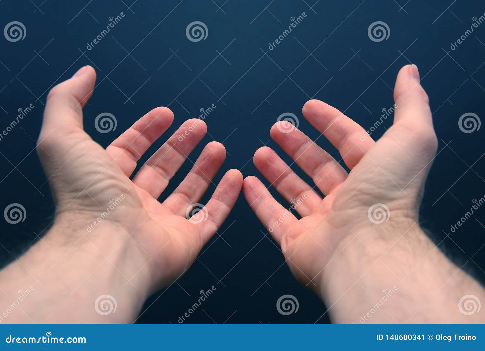 Outstretched Arms with Open Palms Stock Image - Image of connection ...