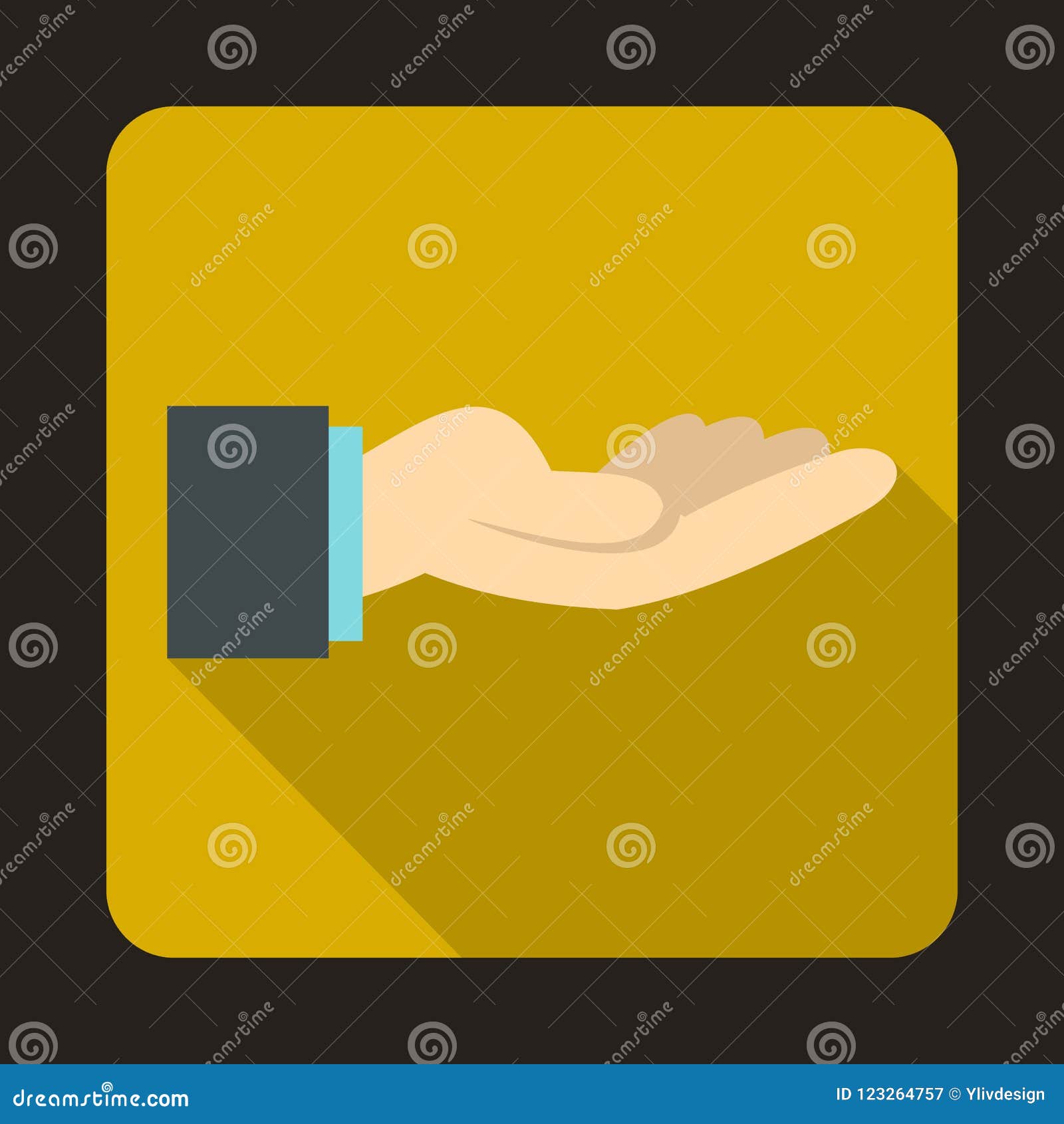 Outstretched Hand Gesture Icon, Flat Style Stock Illustration ...