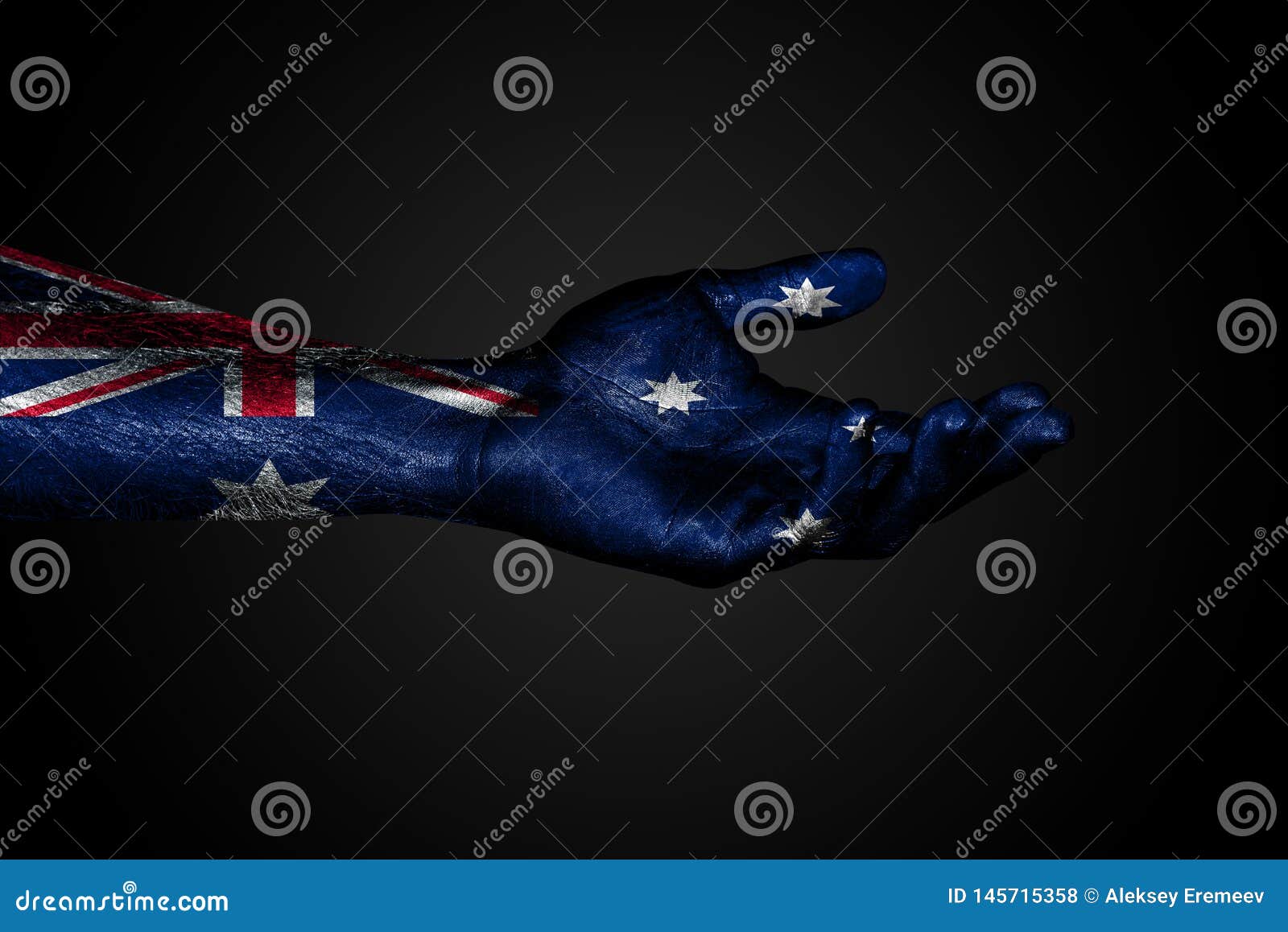 An Outstretched Hand with a Painted Flag of Australia, a Help Sign or a ...