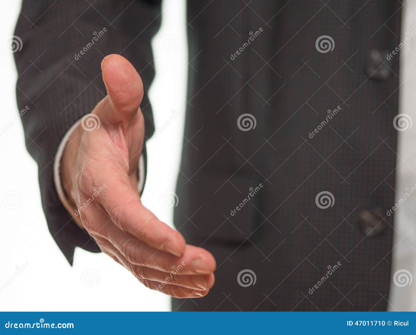 Outstretched Hand To Welcome Stock Photo - Image of agent, handshake ...