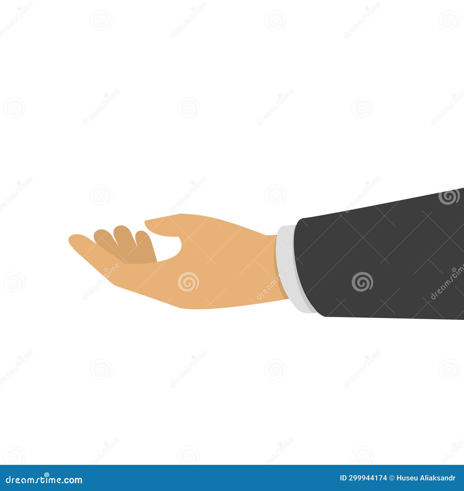 Outstretched Hand Vector Illustration Flat Design Isolated On White ...