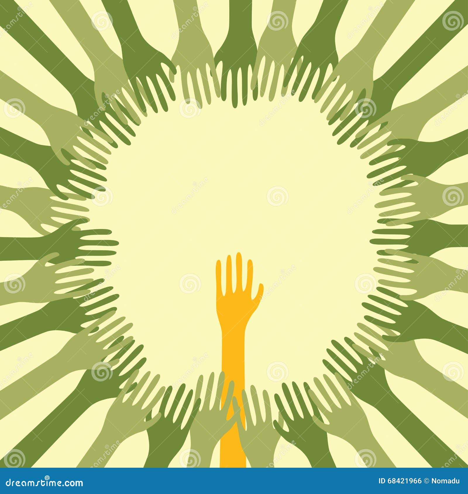 Outstretched Hands Kids Safety Emblem Cartoon Vector | CartoonDealer ...