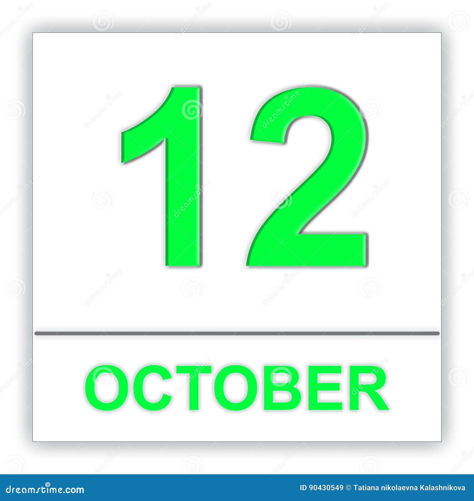 Outubro 12,2009 Dia No Calendário Ilustração Stock - Ilustração de ...