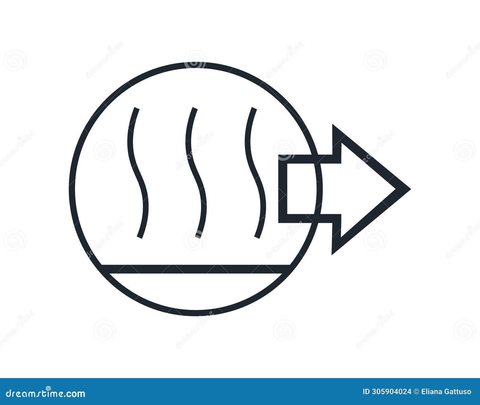 Outward Flow of Heat Carrier Symbol Stock Illustration - Illustration ...