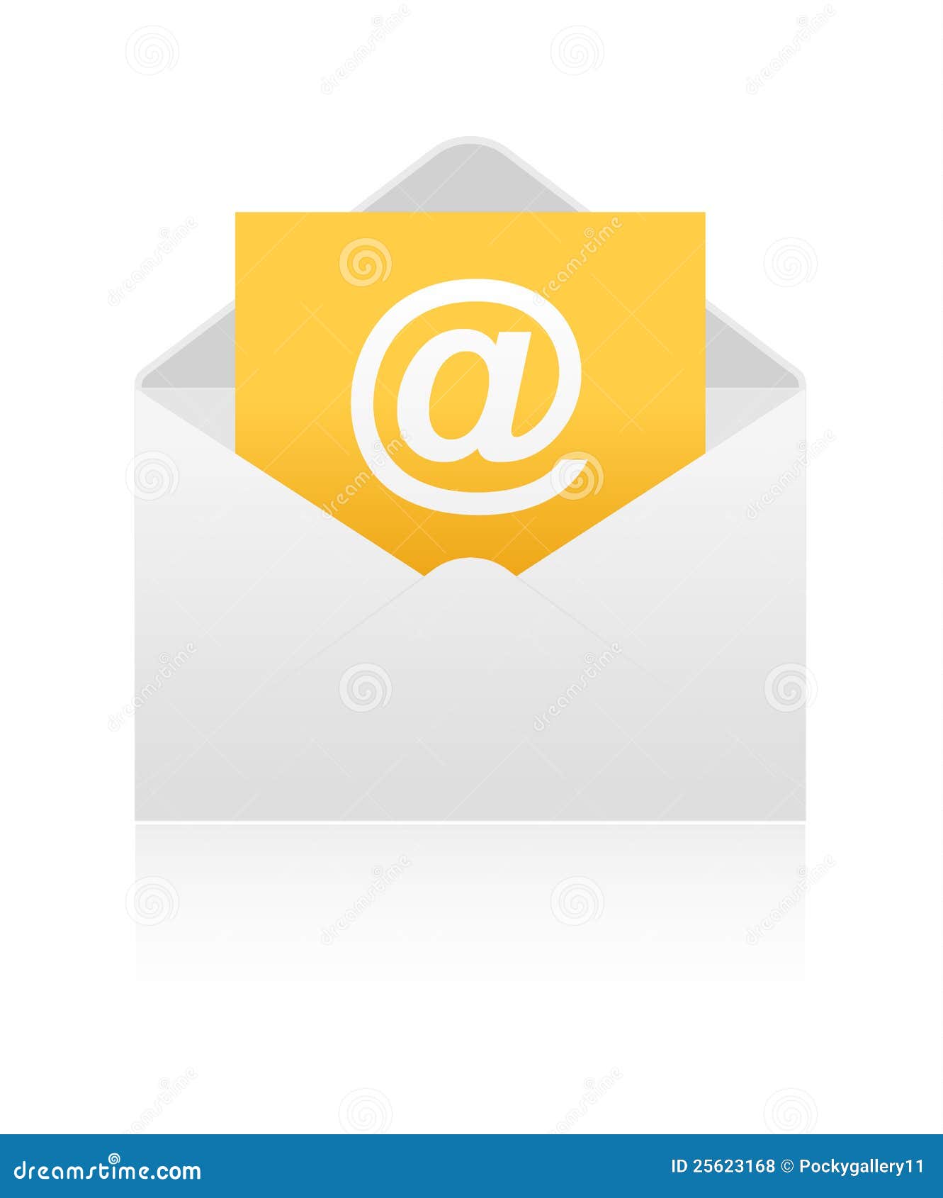 Ouvrez L'enveloppe Avec Le Signe D'email Illustration Stock ...