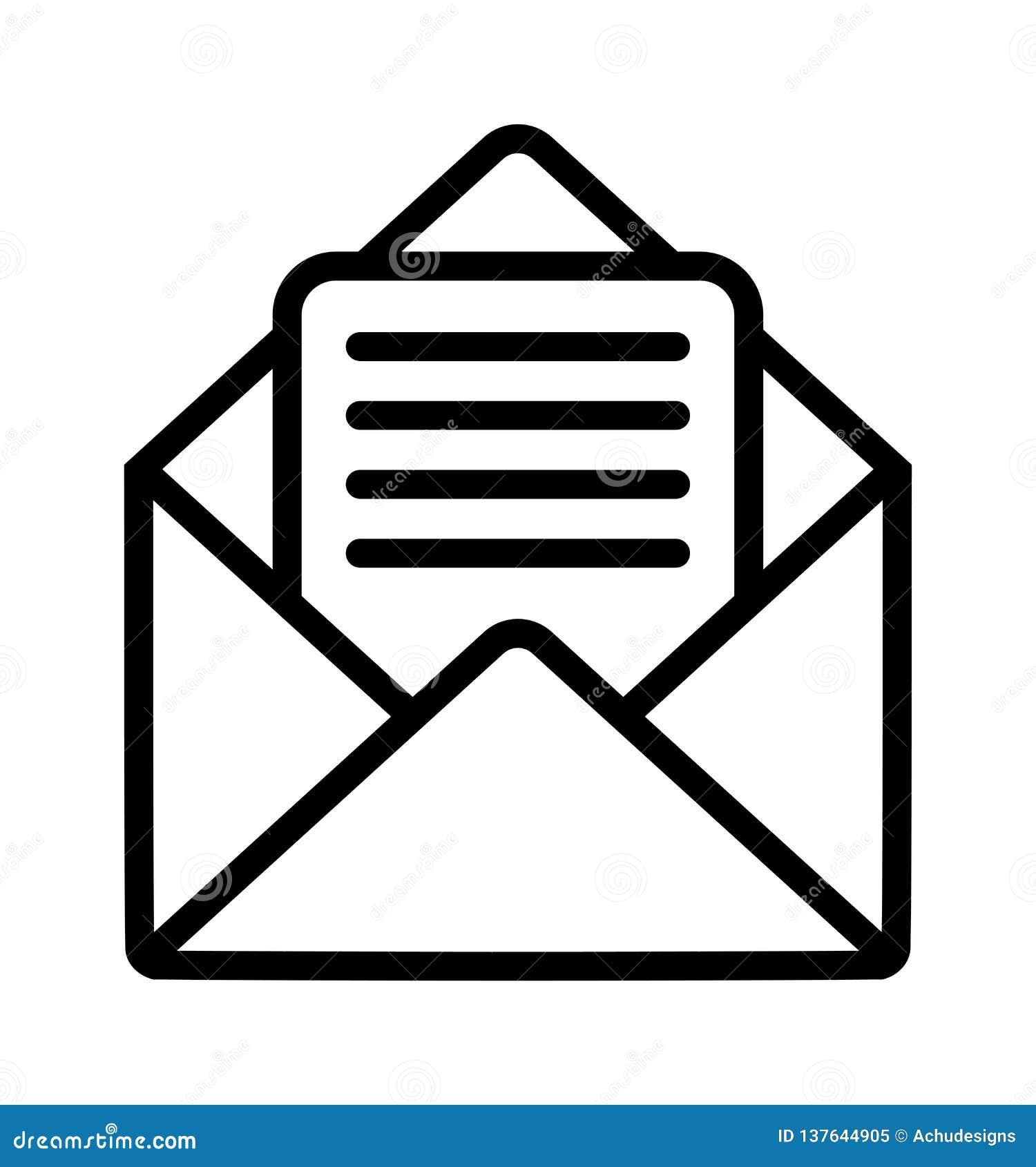Ouvrez La Ligne Icône De Courrier Illustration de Vecteur ...