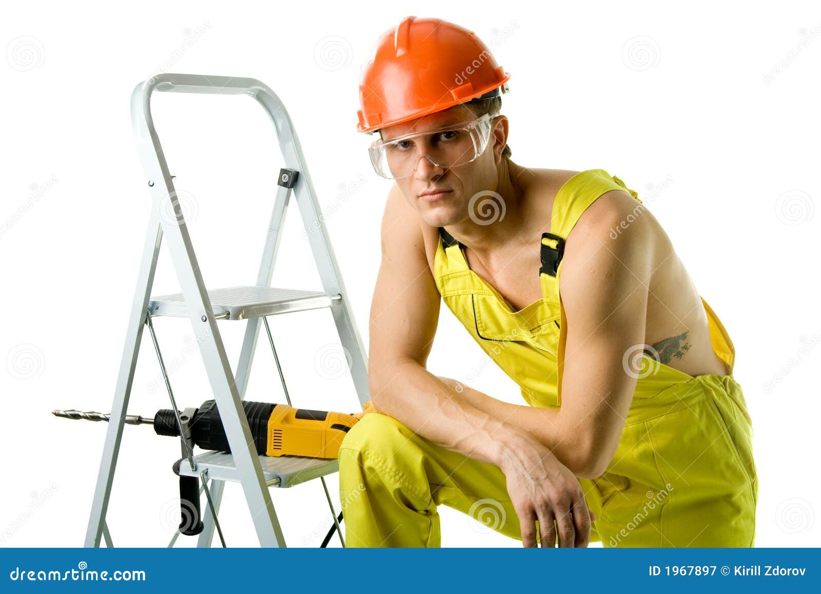 Ouvrier image stock. Image du hommes, mécanicien, casque - 1967897