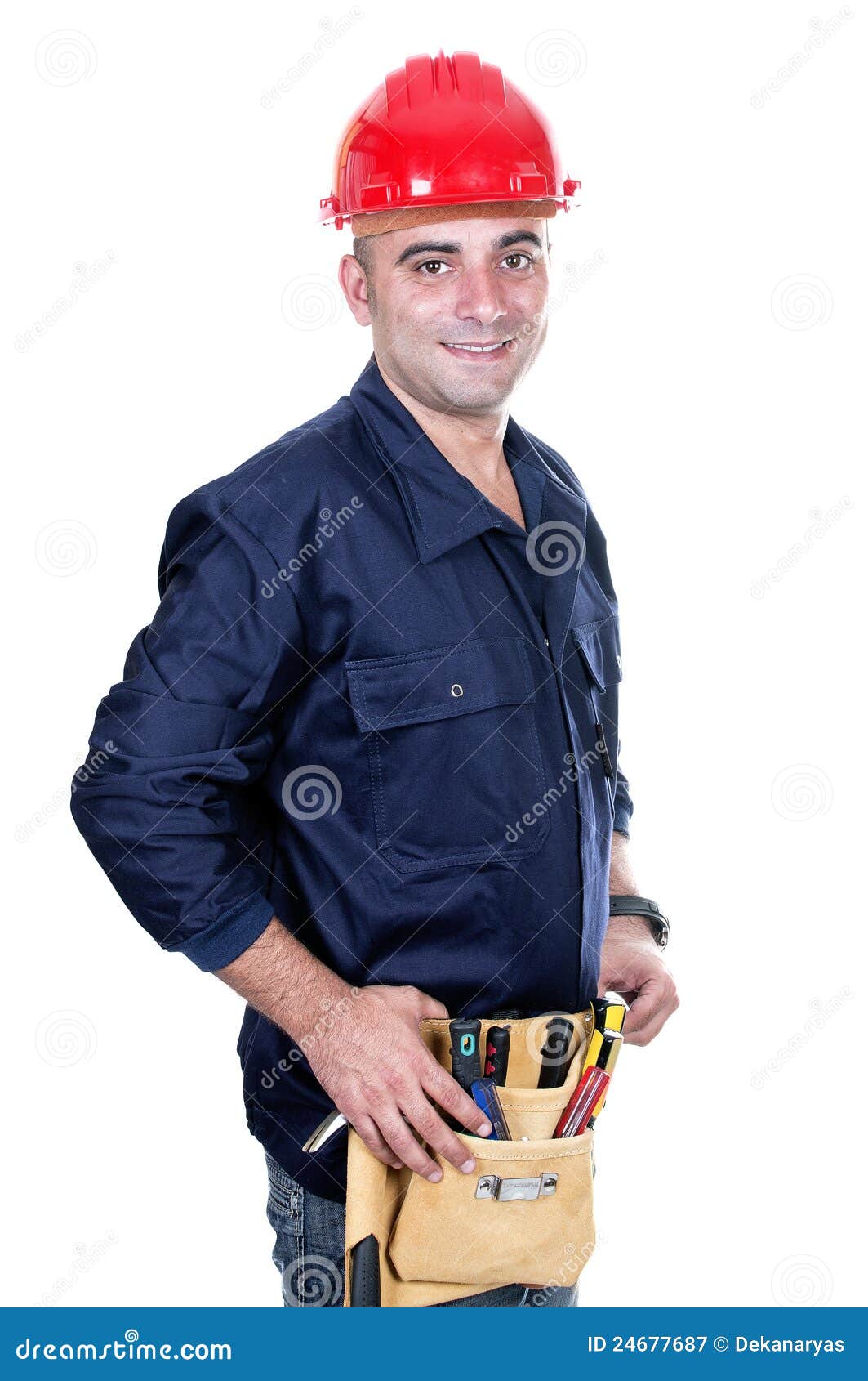 Ouvrier Avec Le Casque Rouge Image stock - Image du foreman, concept ...