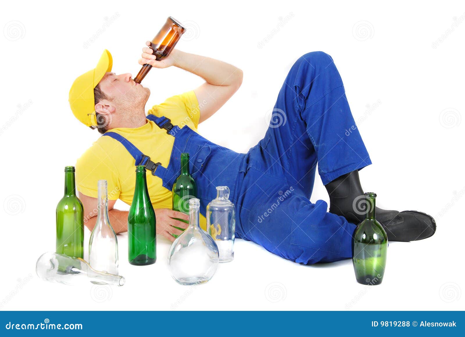 Ouvrier ivre photo stock. Image du isolement, homme, fond - 9819288