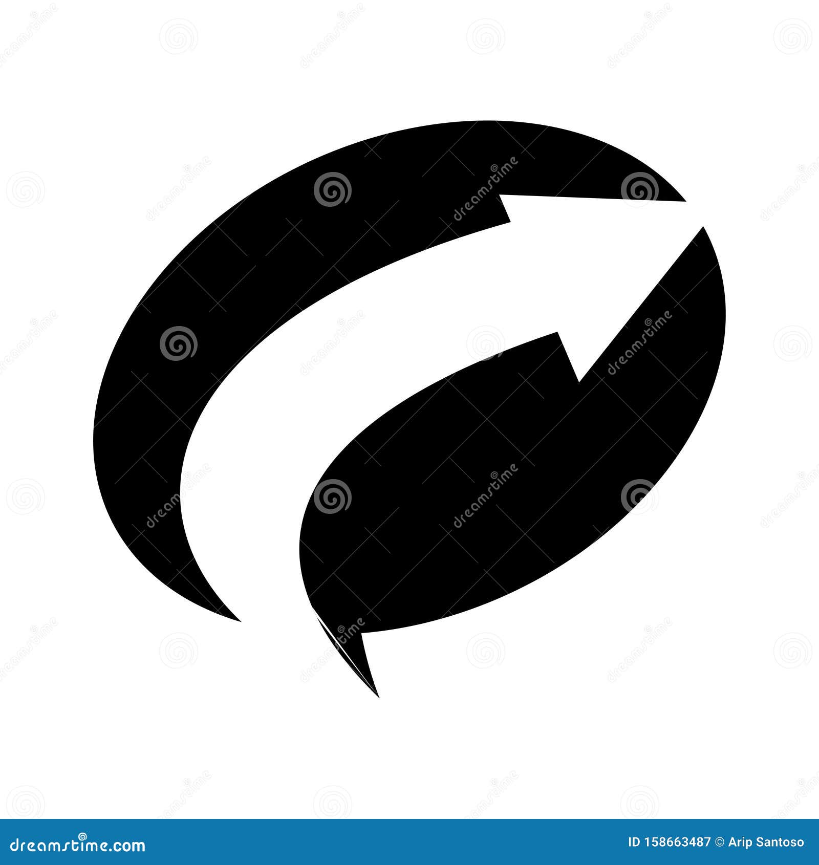 Oval Arrow Set. Streamlined Motion Symbol. Smooth Speed Vector. Flow ...