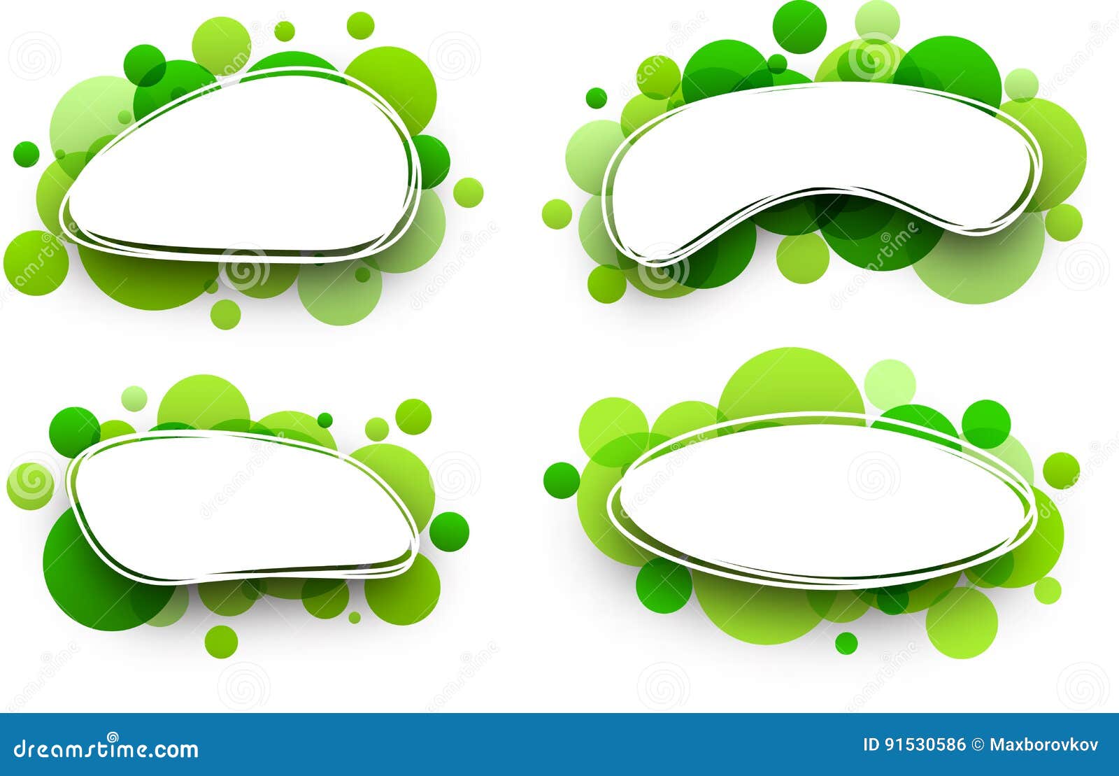 Oval Backgrounds with Green Bubbles. Stock Vector - Illustration of ...