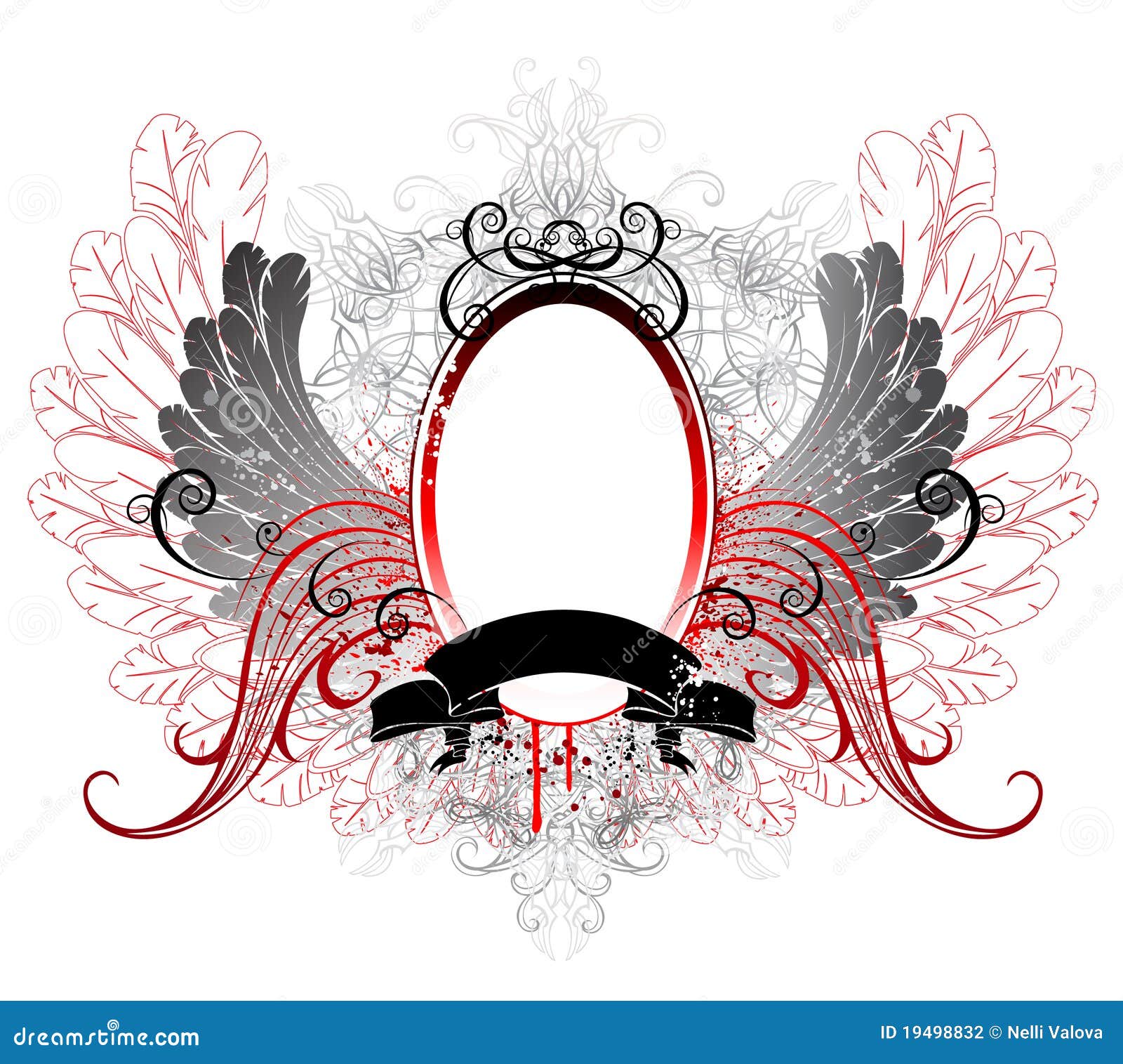 Oval Banner Frame, Border Freehand Drawing, Round Markers Highlighting ...