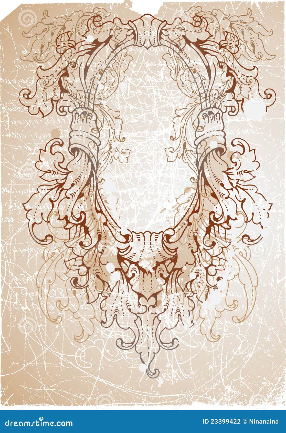 Oval baroque frame stock vector. Illustration of decoration - 23399422