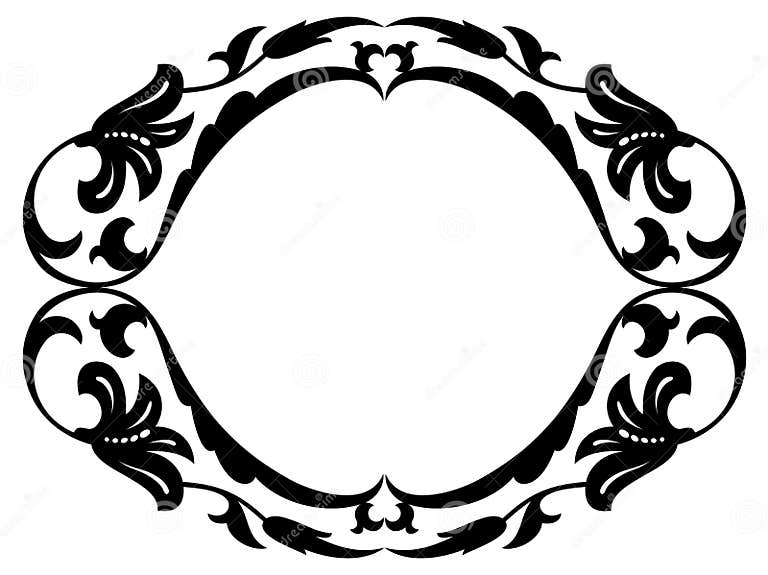 Oval Baroque Ornamental Decorative Frame Stock Vector - Illustration of ...