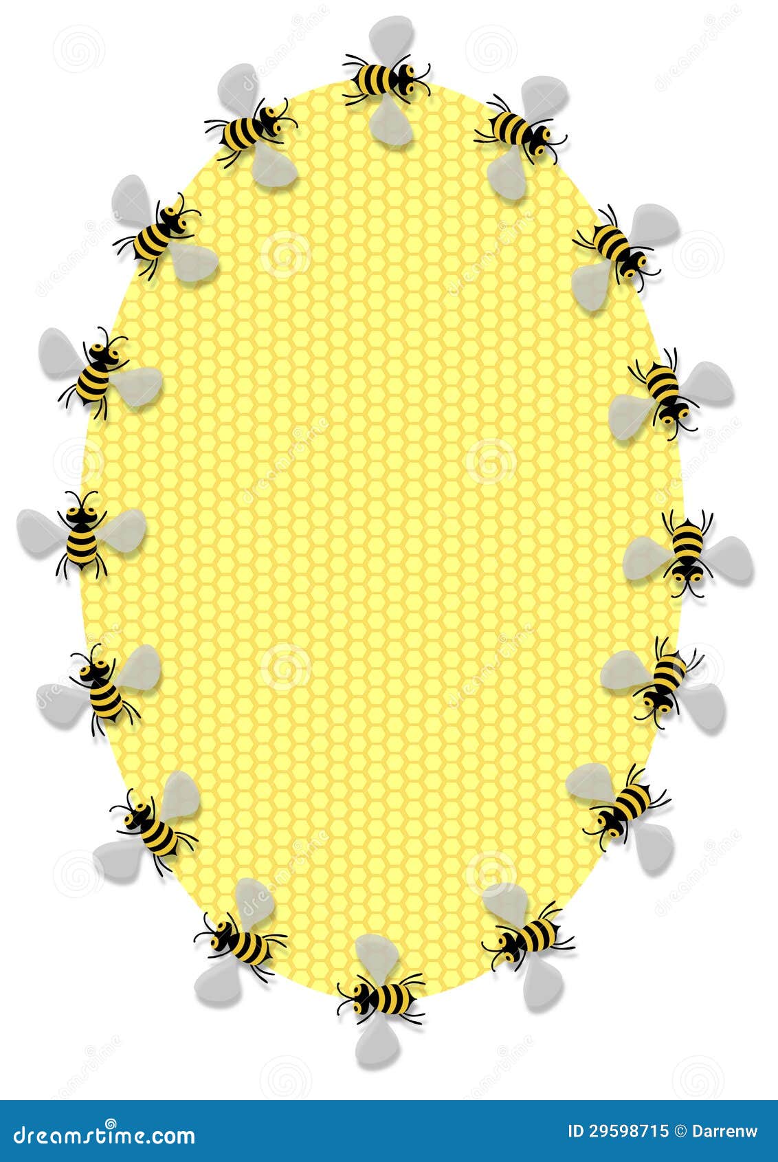 Oval Bee Frame stock illustration. Illustration of food - 29598715