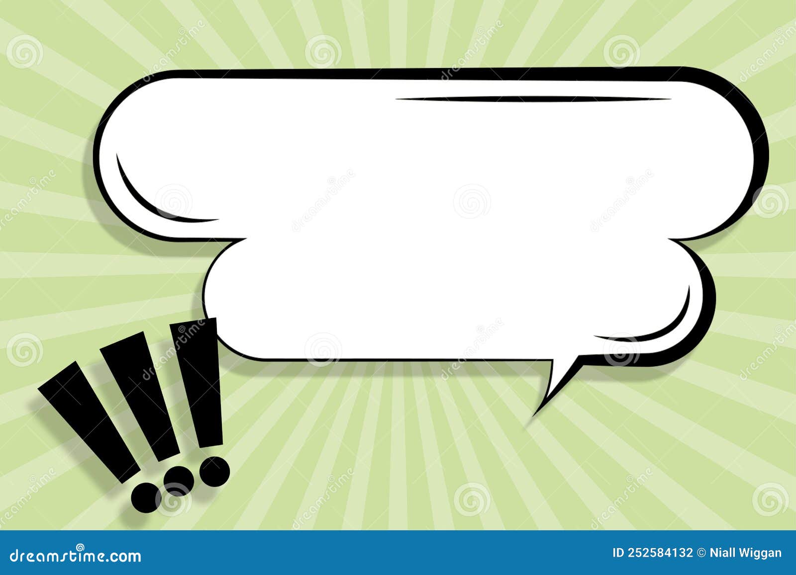 Oval Blank Chat Box with Copy Space and Exclamation Marks Over Colorful ...