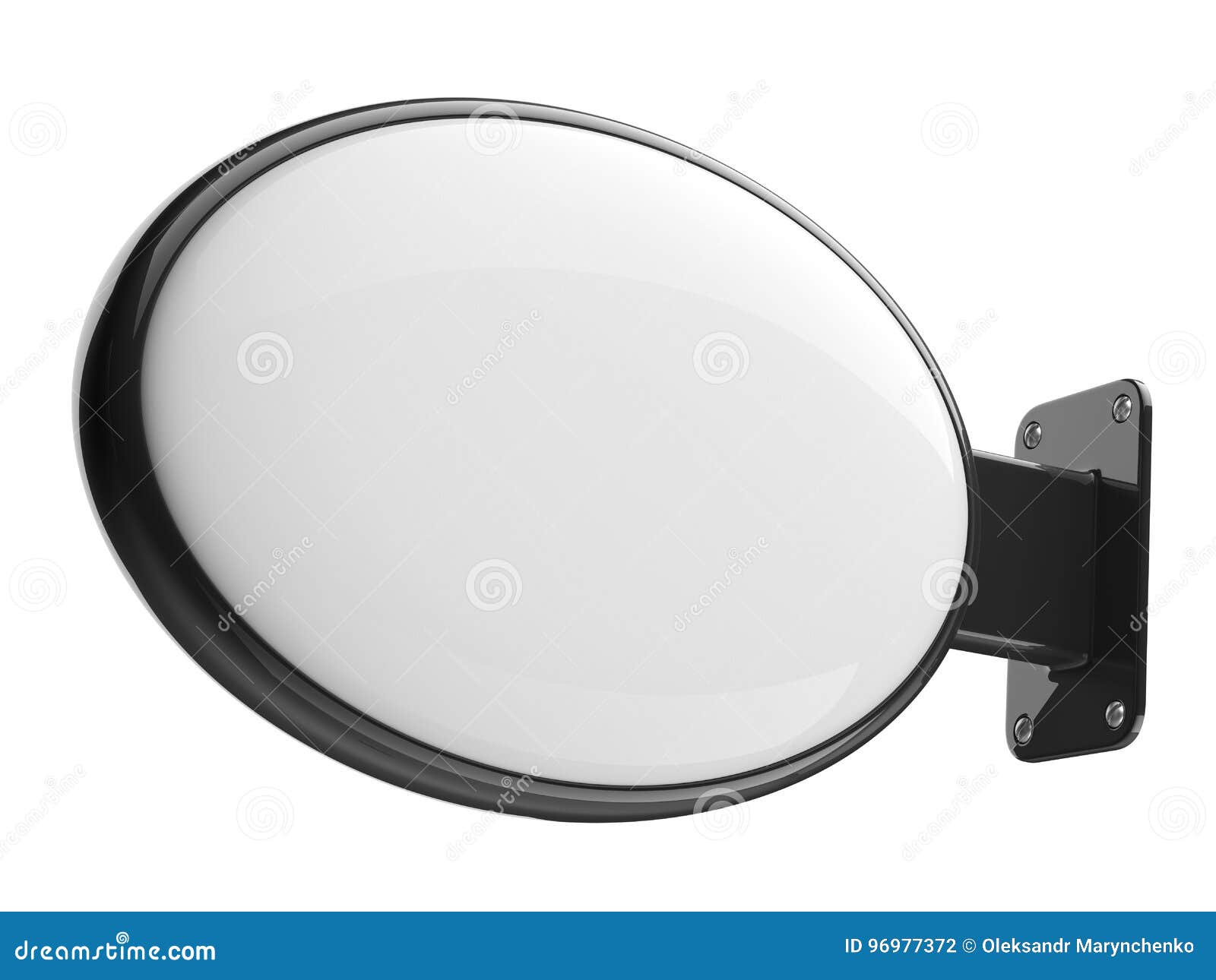 Oval Blank Signboard for Installation on a Wall. Stock Illustration ...