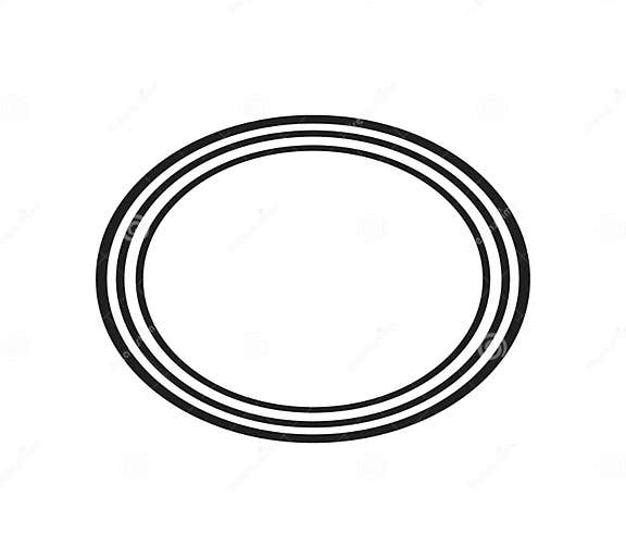 Oval Border Basic Shapes Monogram Frame Stock Vector - Illustration of ...