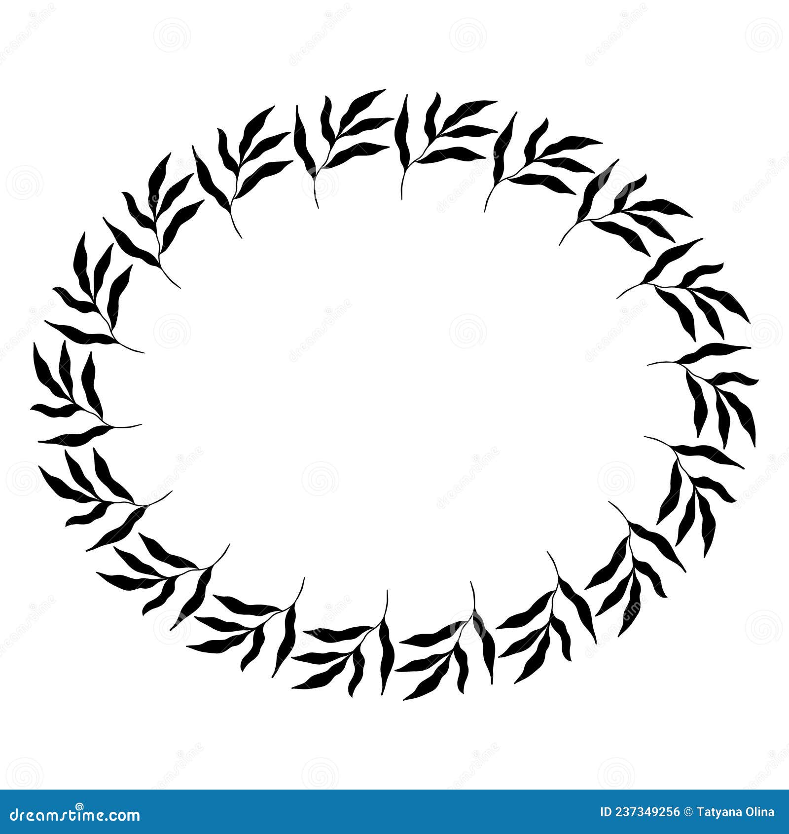 Oval Botanical Frame. Vector Illustration Stock Vector - Illustration ...