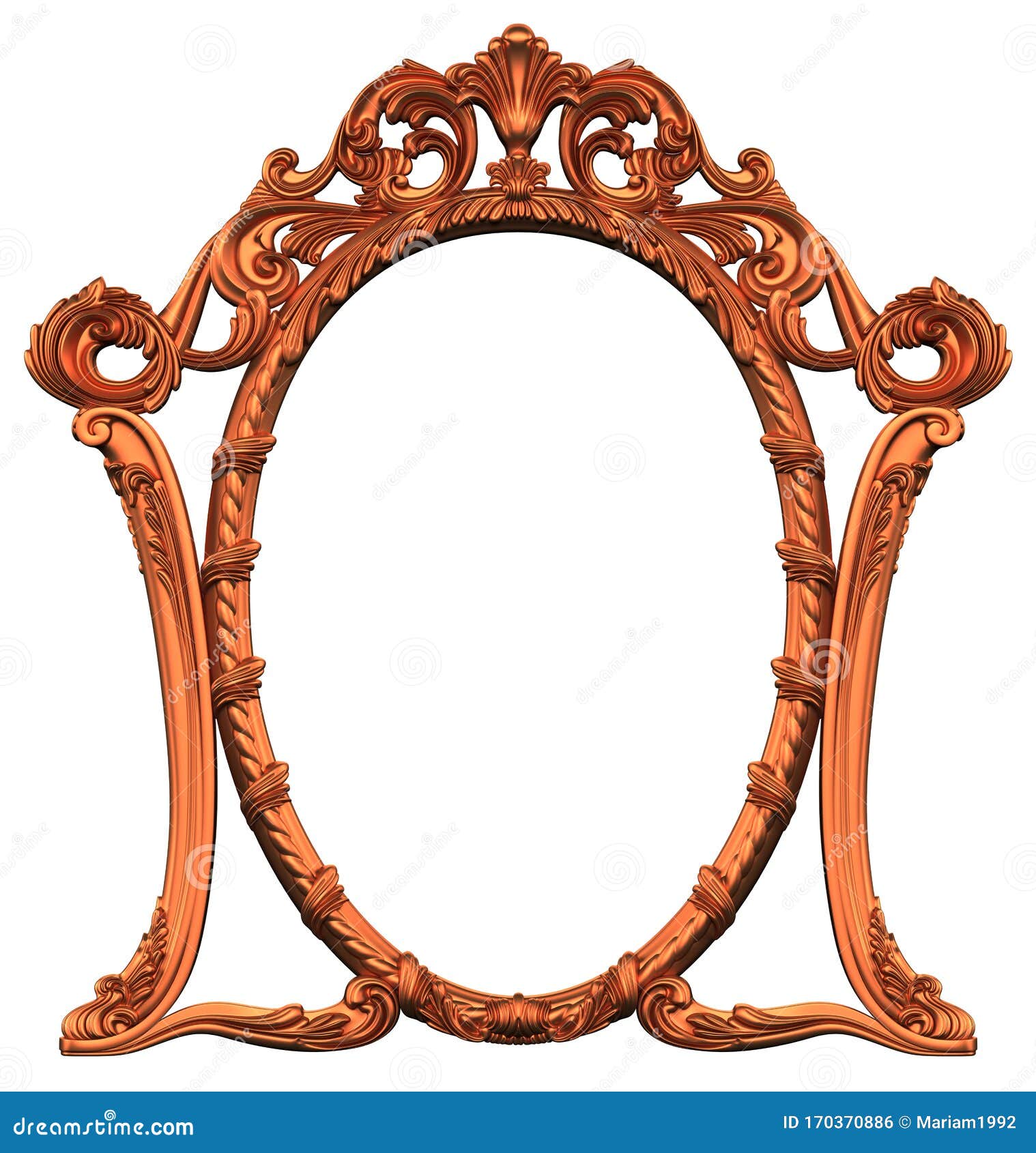 Oval bronze frame stock illustration. Illustration of frame - 170370886