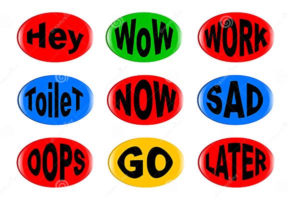 Oval Button Funny. stock vector. Illustration of buttons - 92218884