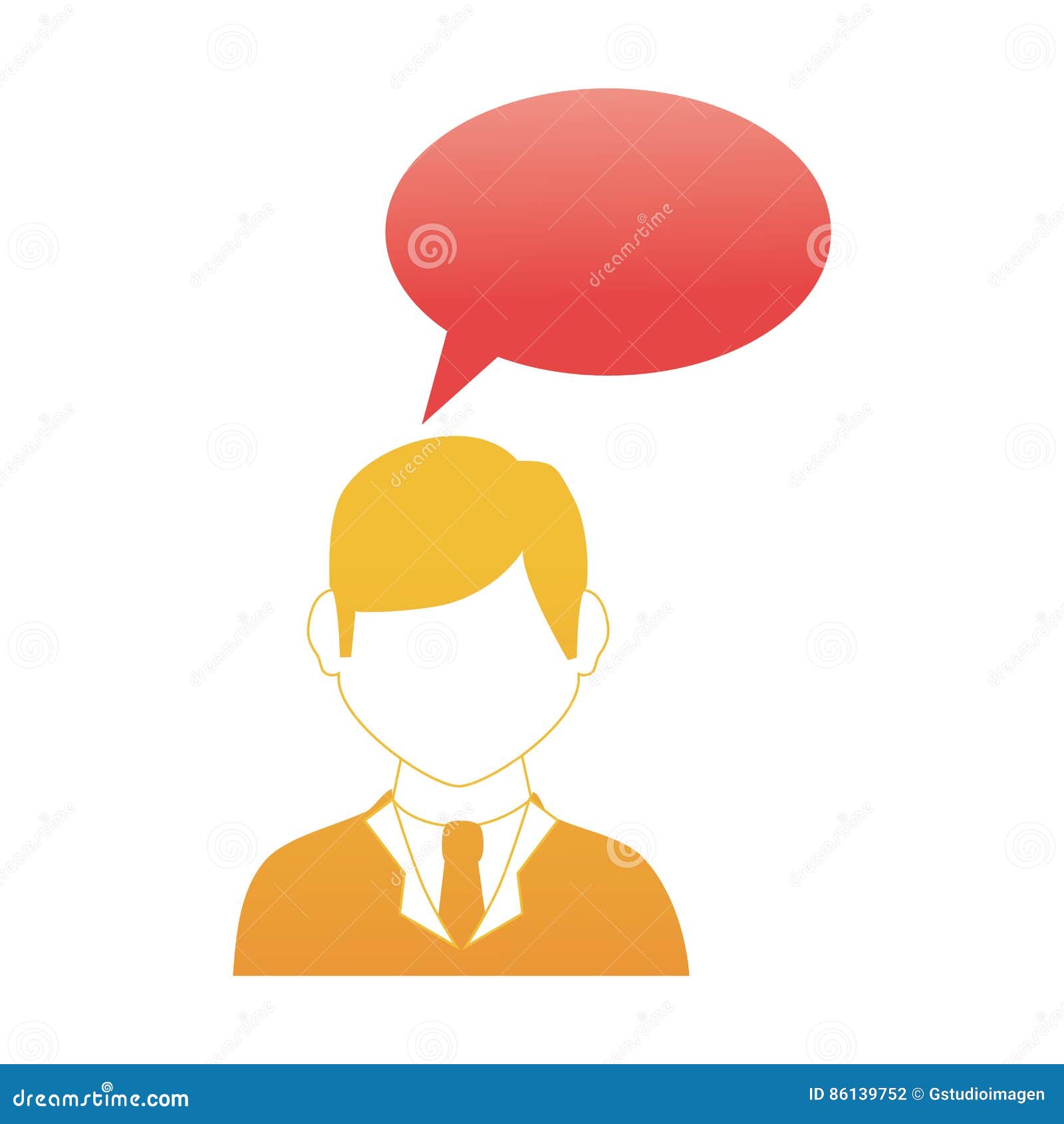 Oval Callout for Dialogue with Man Half Body and Suit without Face ...